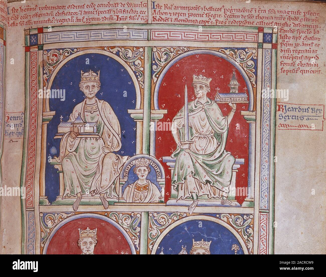 Henry II and Richard I, (Detail) Imaginary portraits of King Henry II ...