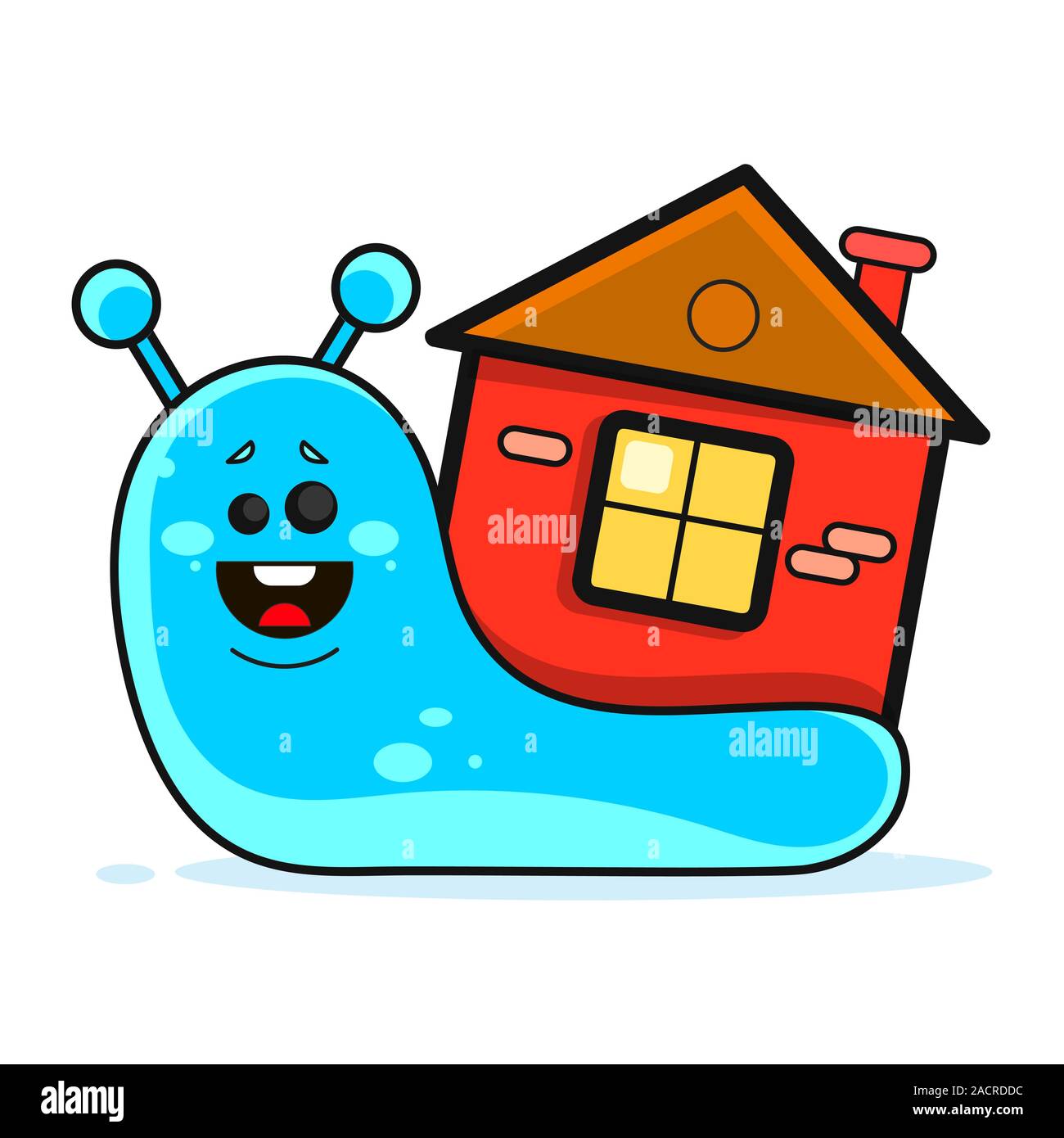 Funny Snail Children Drawing For Your Web Design Illustration Stock ...