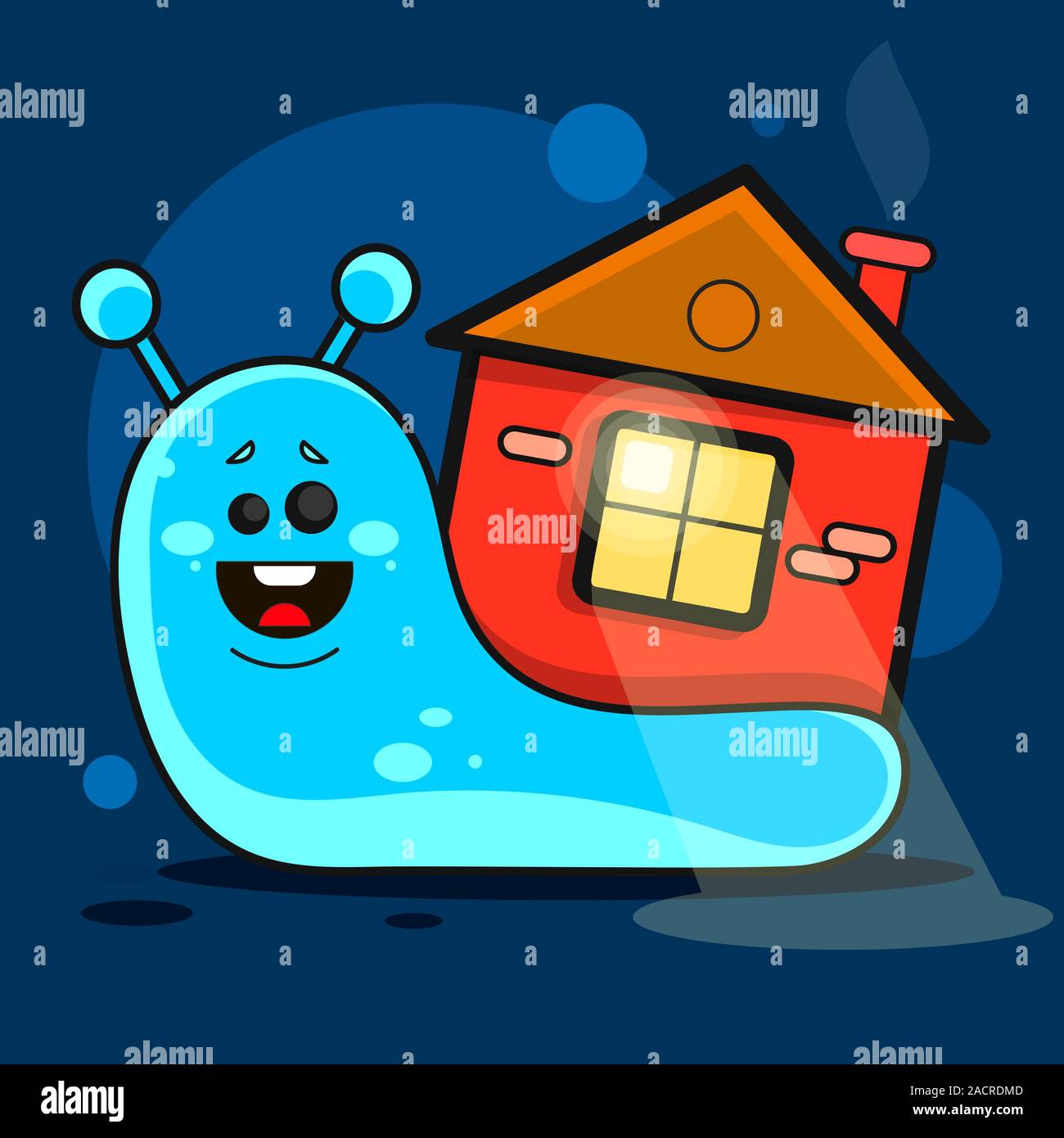 Funny Snail Children Drawing For Your Web Design Illustration Stock ...