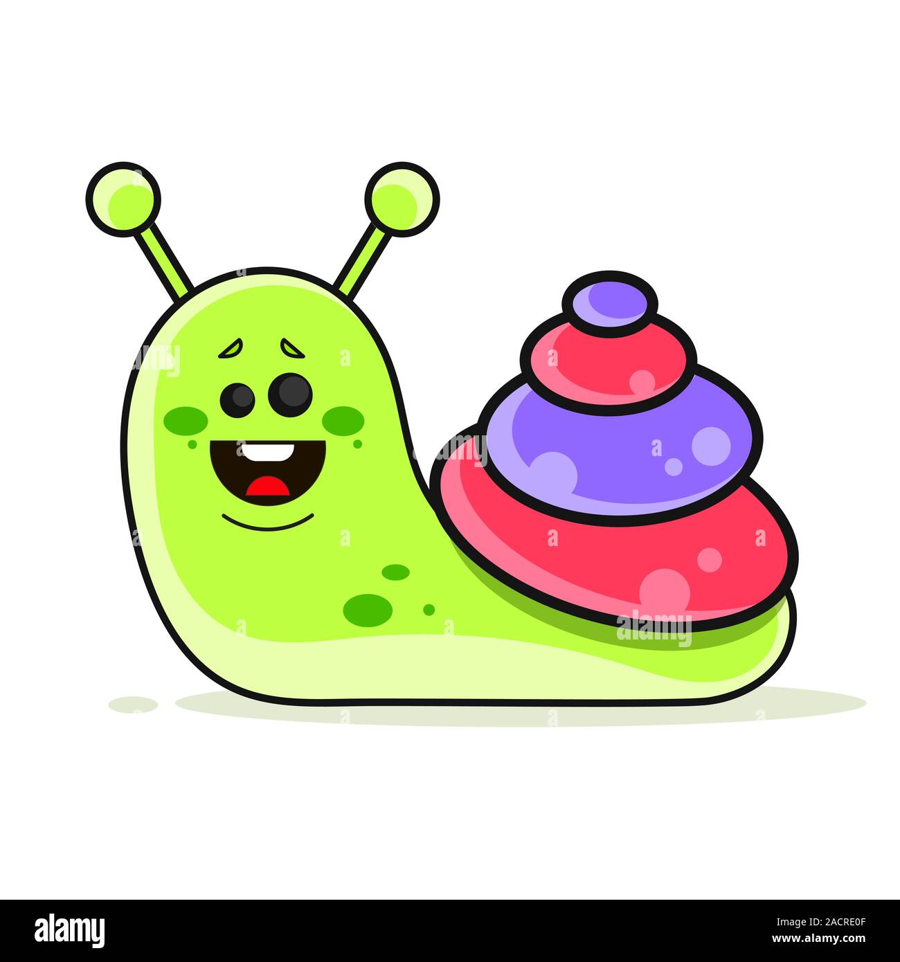 Funny Snail Children Drawing For Your Web Design Illustration Stock ...