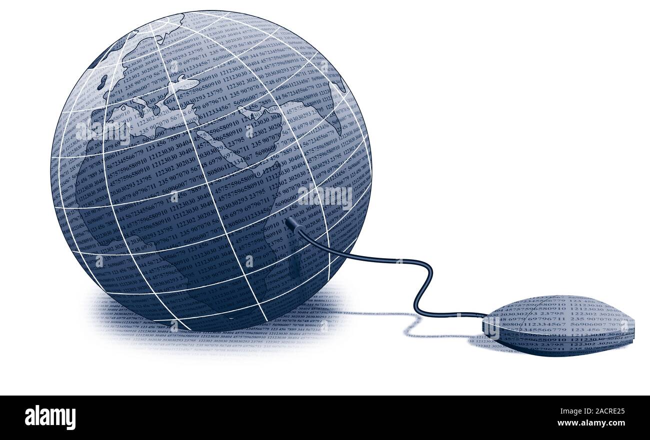 Mouse Connected on Globe Stock Photo - Alamy