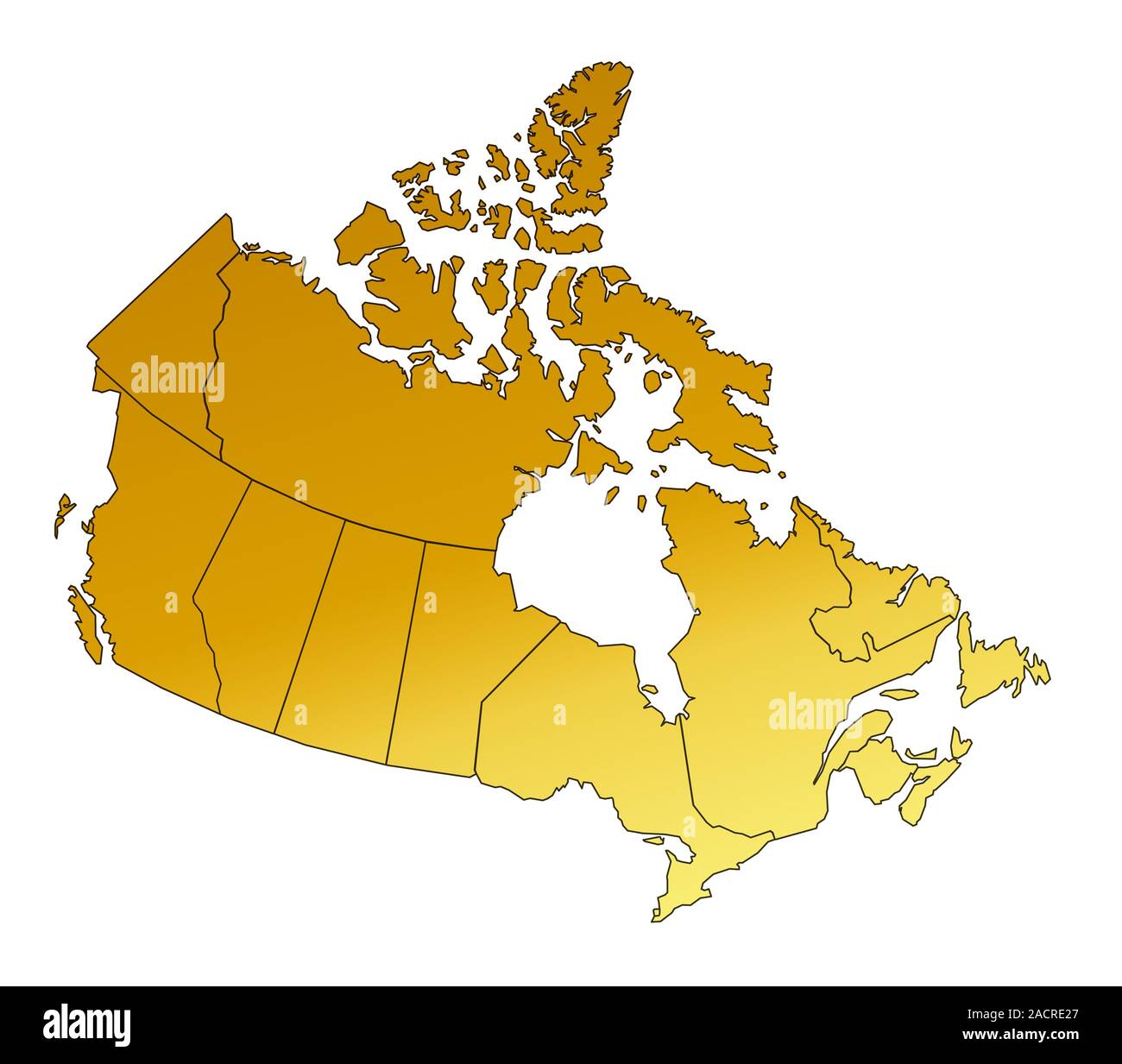 Canada gold map hi-res stock photography and images - Alamy