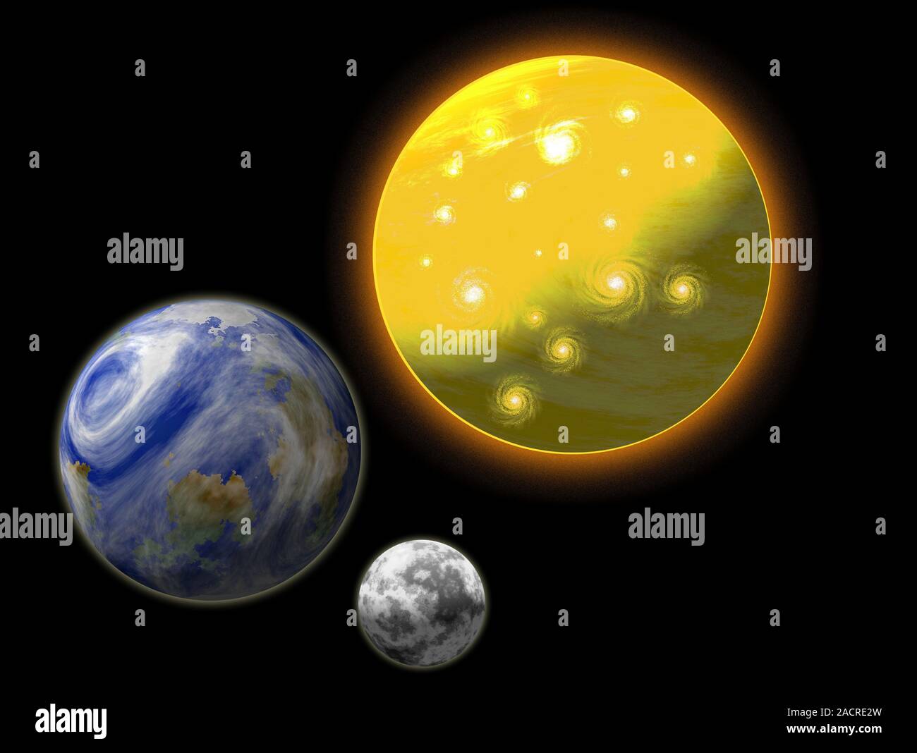 Sun Earth Moon Stock Photo - Alamy