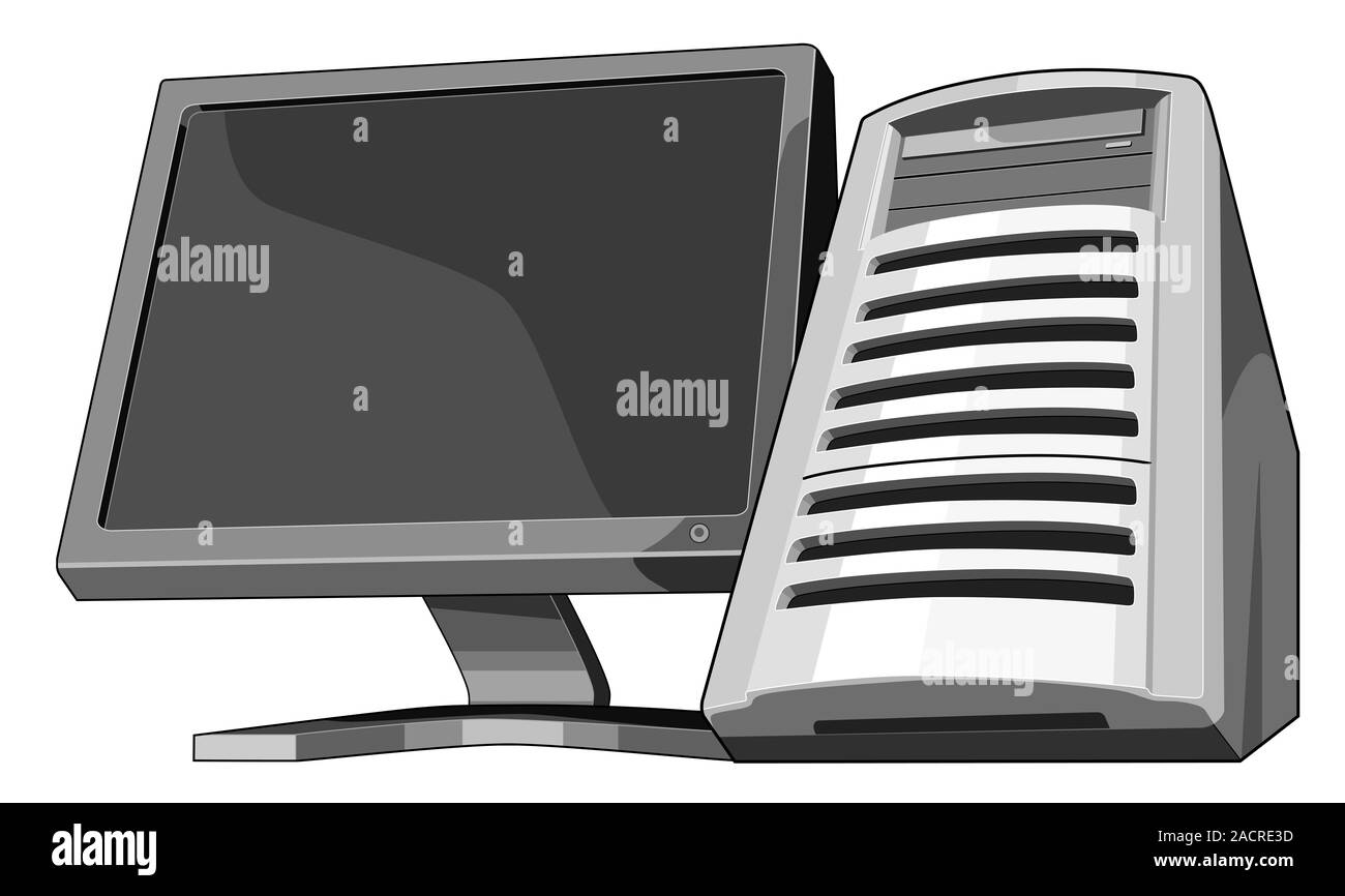Computer Server with Monitor Stock Photo - Alamy