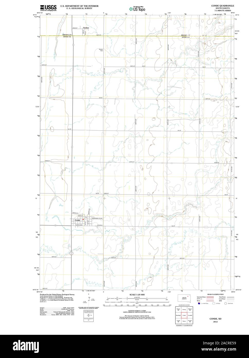 Conde south dakota map hi-res stock photography and images - Alamy