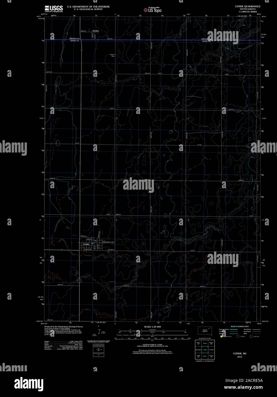 Conde south dakota map hi-res stock photography and images - Alamy