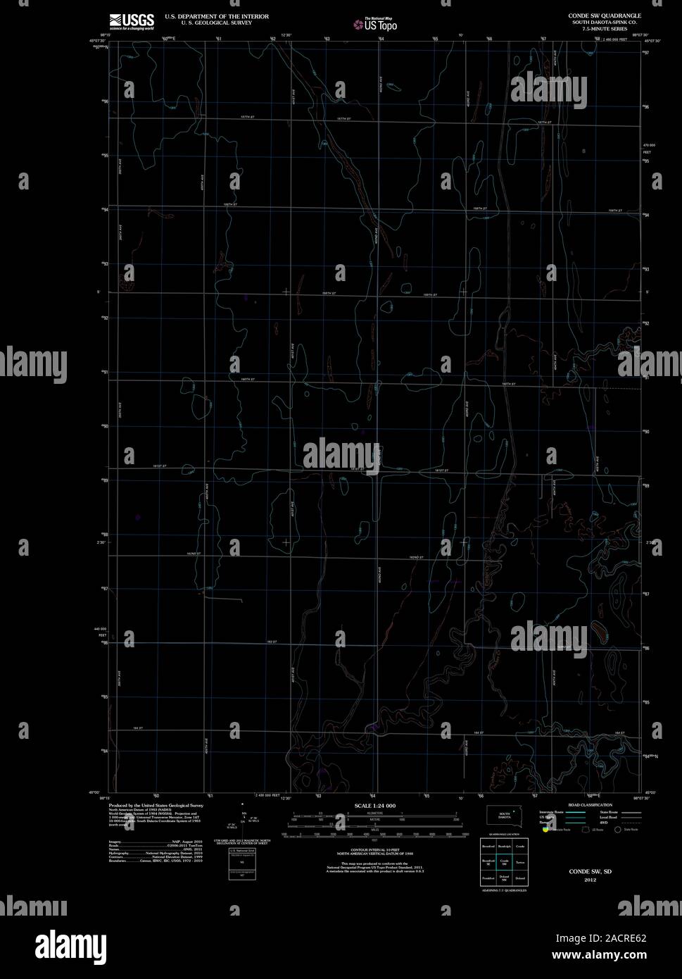 Conde south dakota map hi-res stock photography and images - Alamy