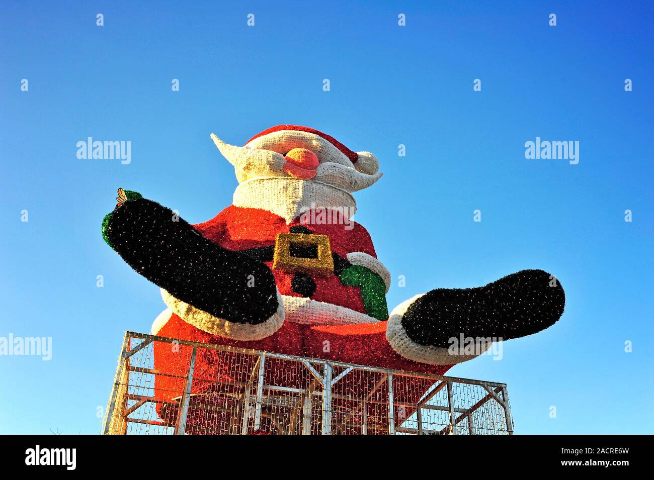 Giant Santa model in Piccadilly Gardens,Manchester UK Stock Photo - Alamy