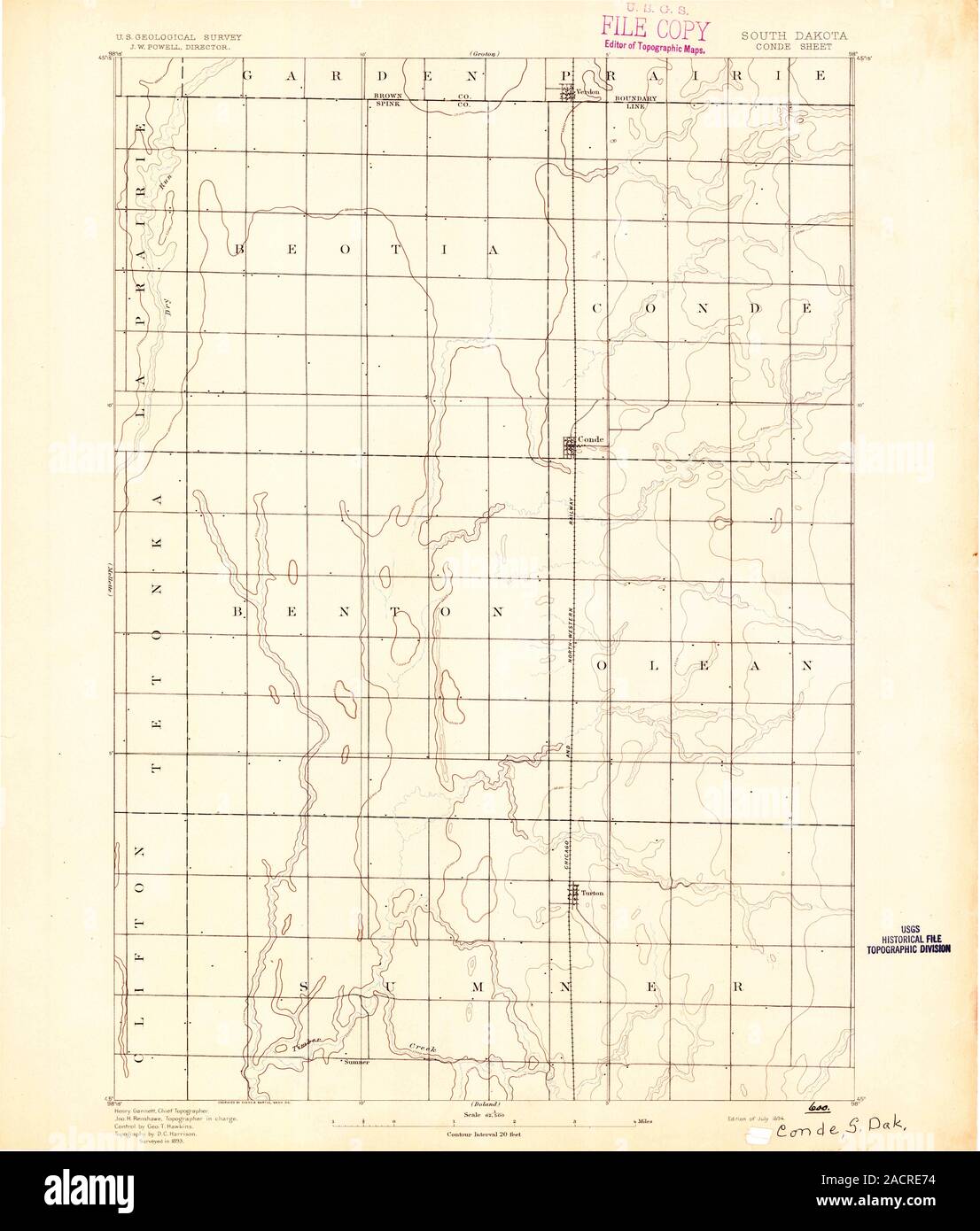 Conde south dakota map hi-res stock photography and images - Alamy