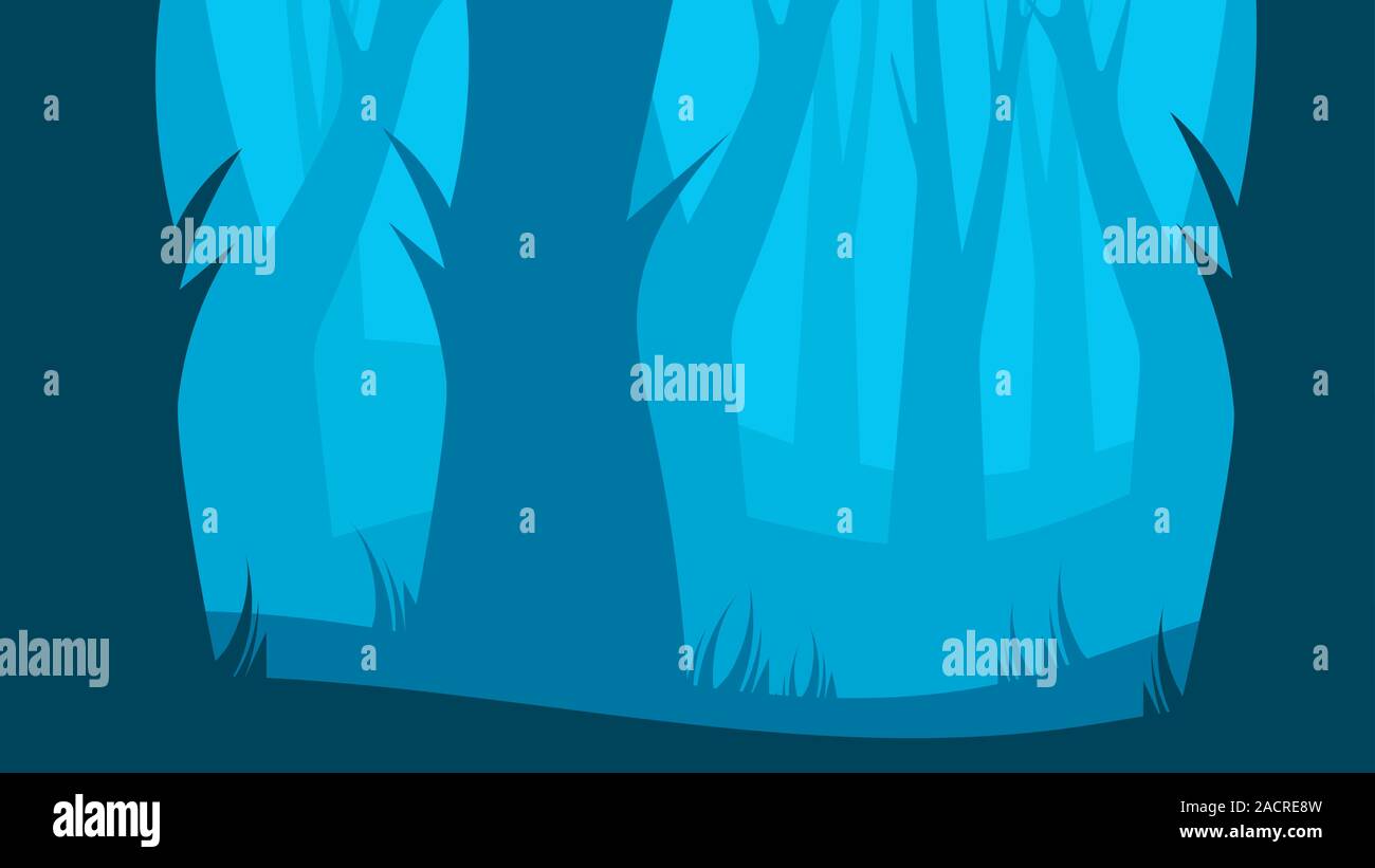 Natural Landscape Cartoon Background Illustration Dense Forest Stock ...
