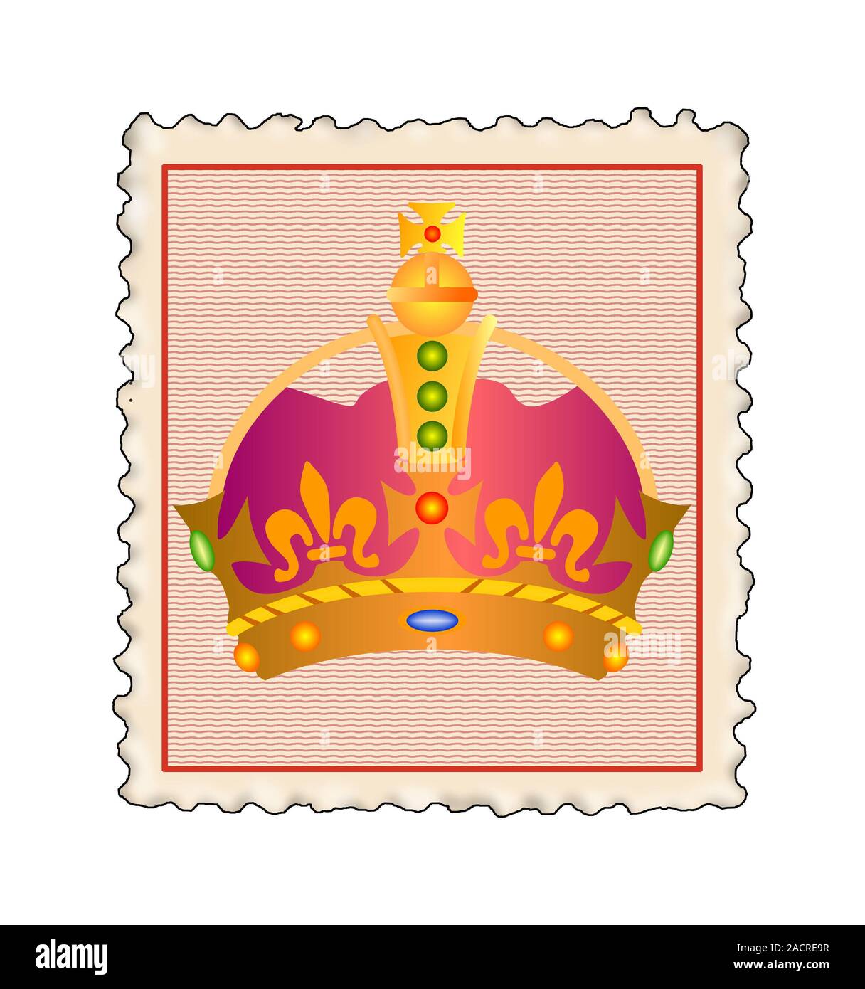 Crown in Stamp Stock Photo - Alamy