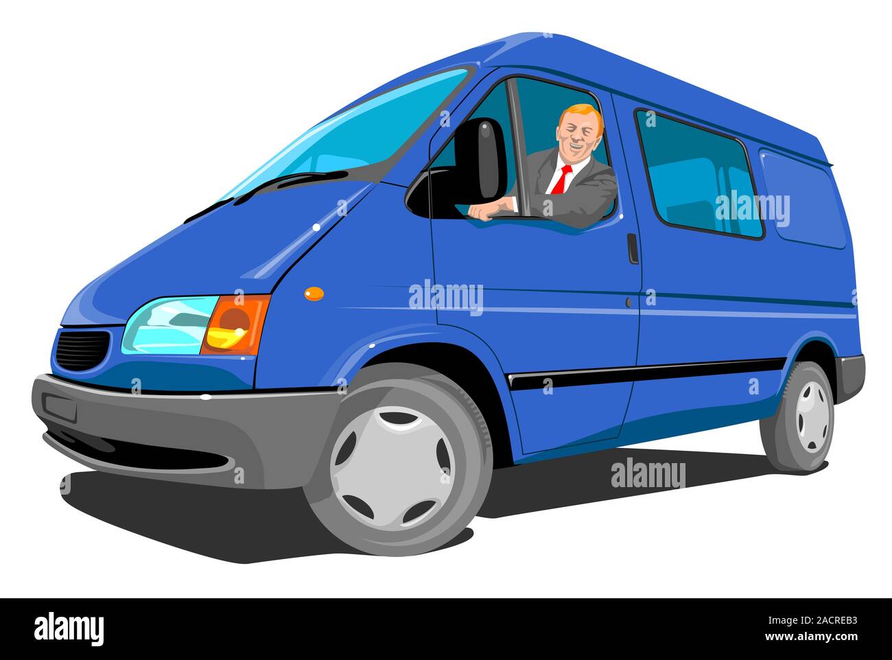Closed Delivery Van Retro Stock Photo - Alamy