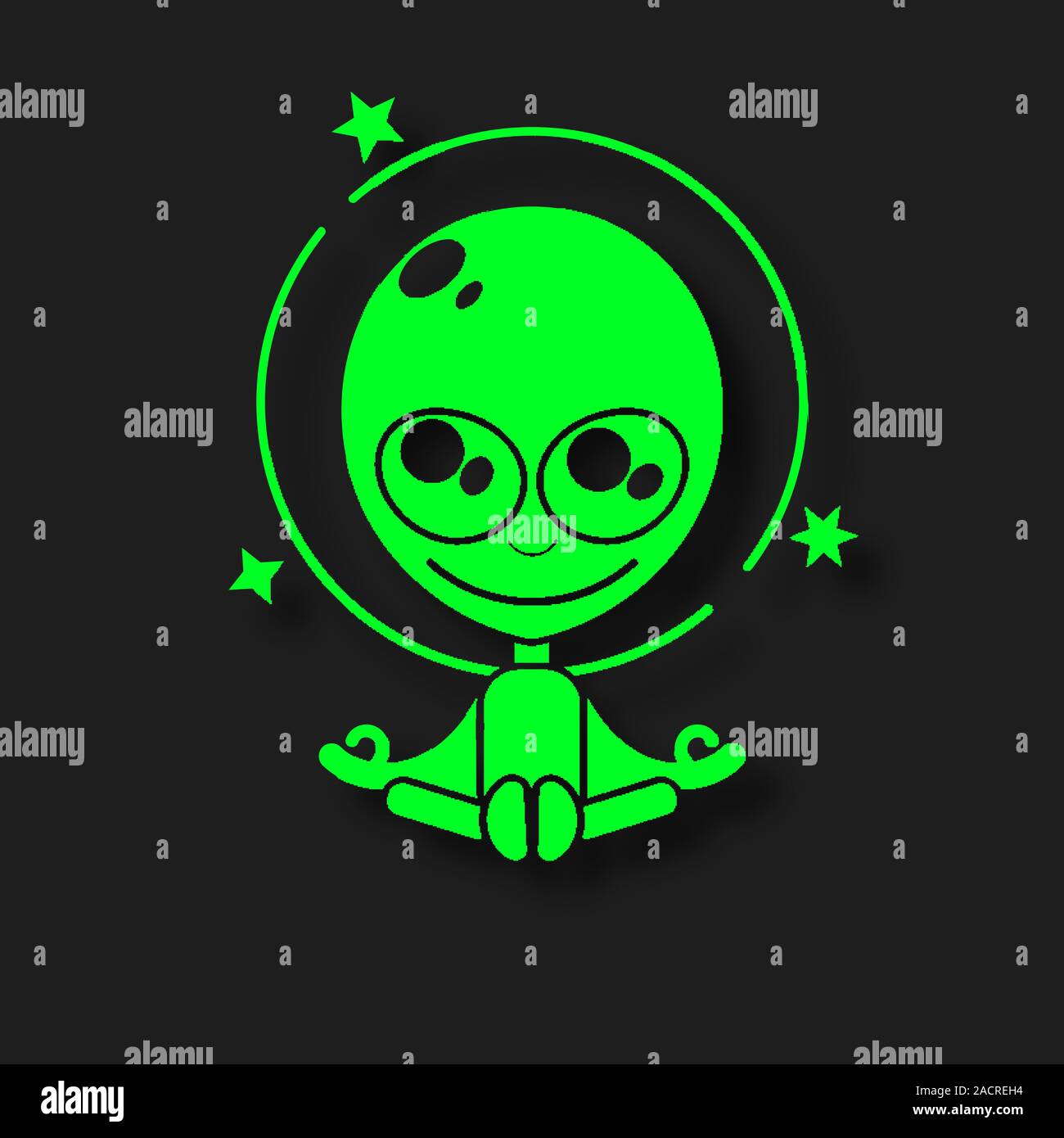 Green alien head flat icon hi-res stock photography and images - Alamy
