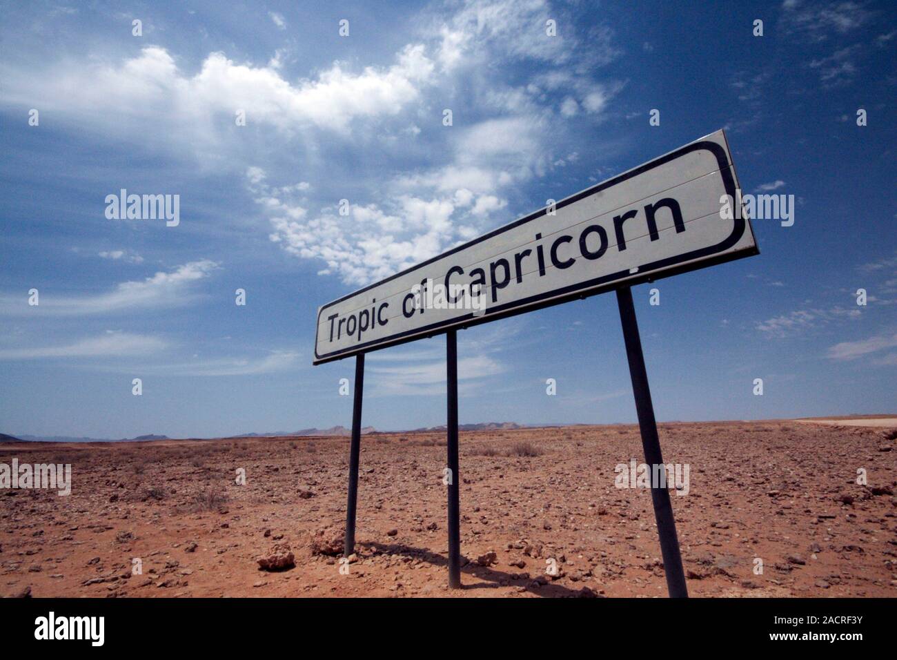 Tropic of Capricorn. Sign marking the location of the Tropic of ...