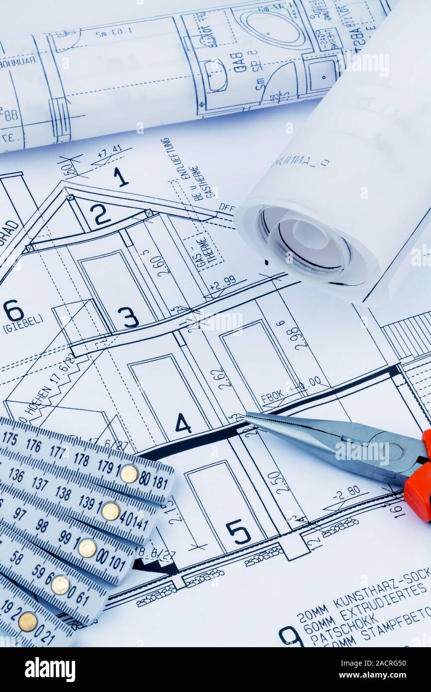 Building plan for a house Stock Photo - Alamy