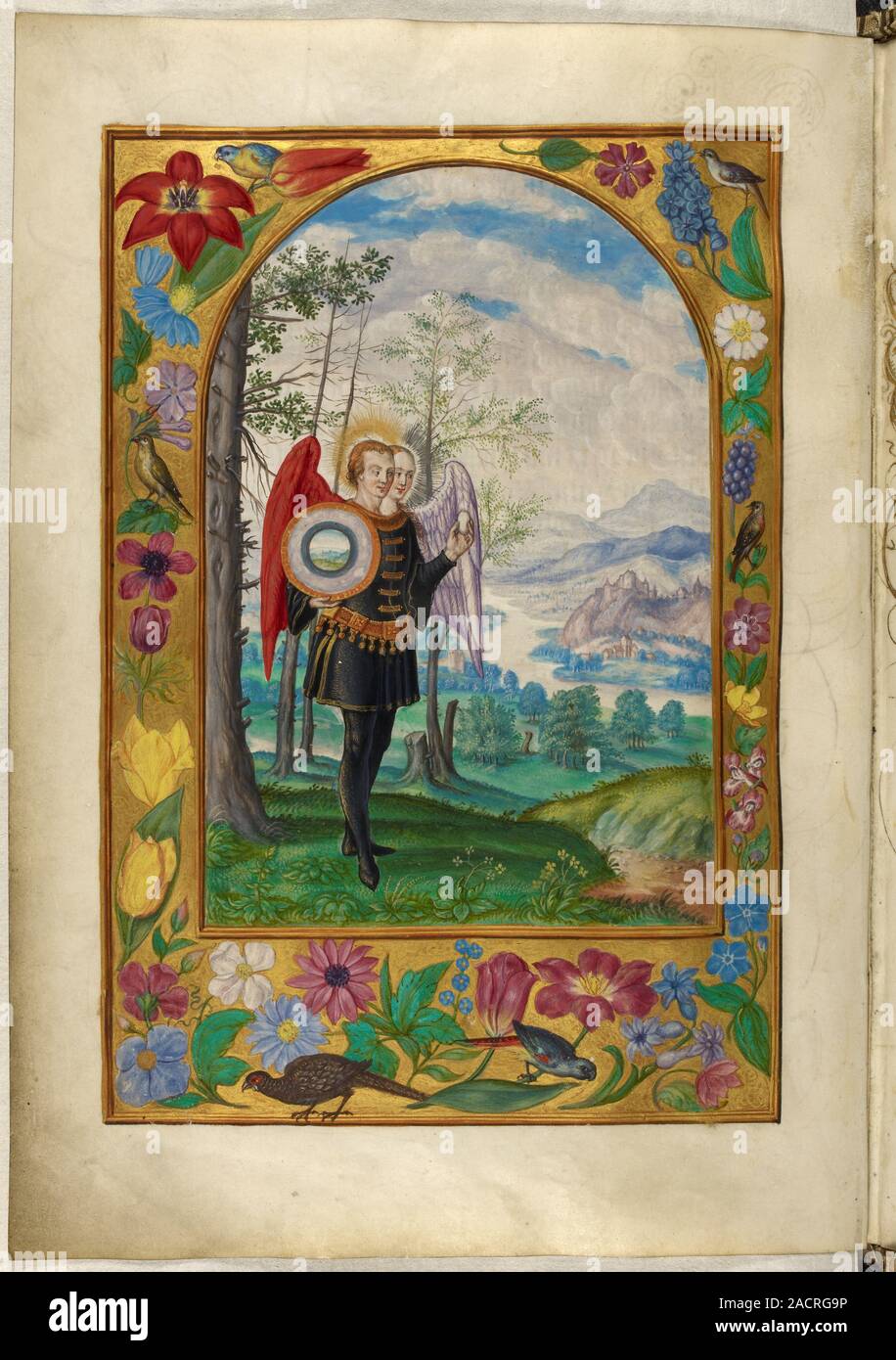 Two-headed winged figure, (Whole folio) Illustration of the Fifth ...
