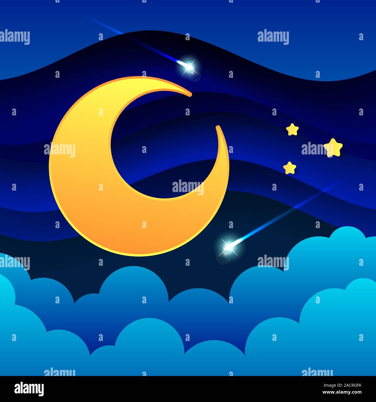 Night Landscape Of Thick Clouds The Night Sky A Beautiful Landscape ...