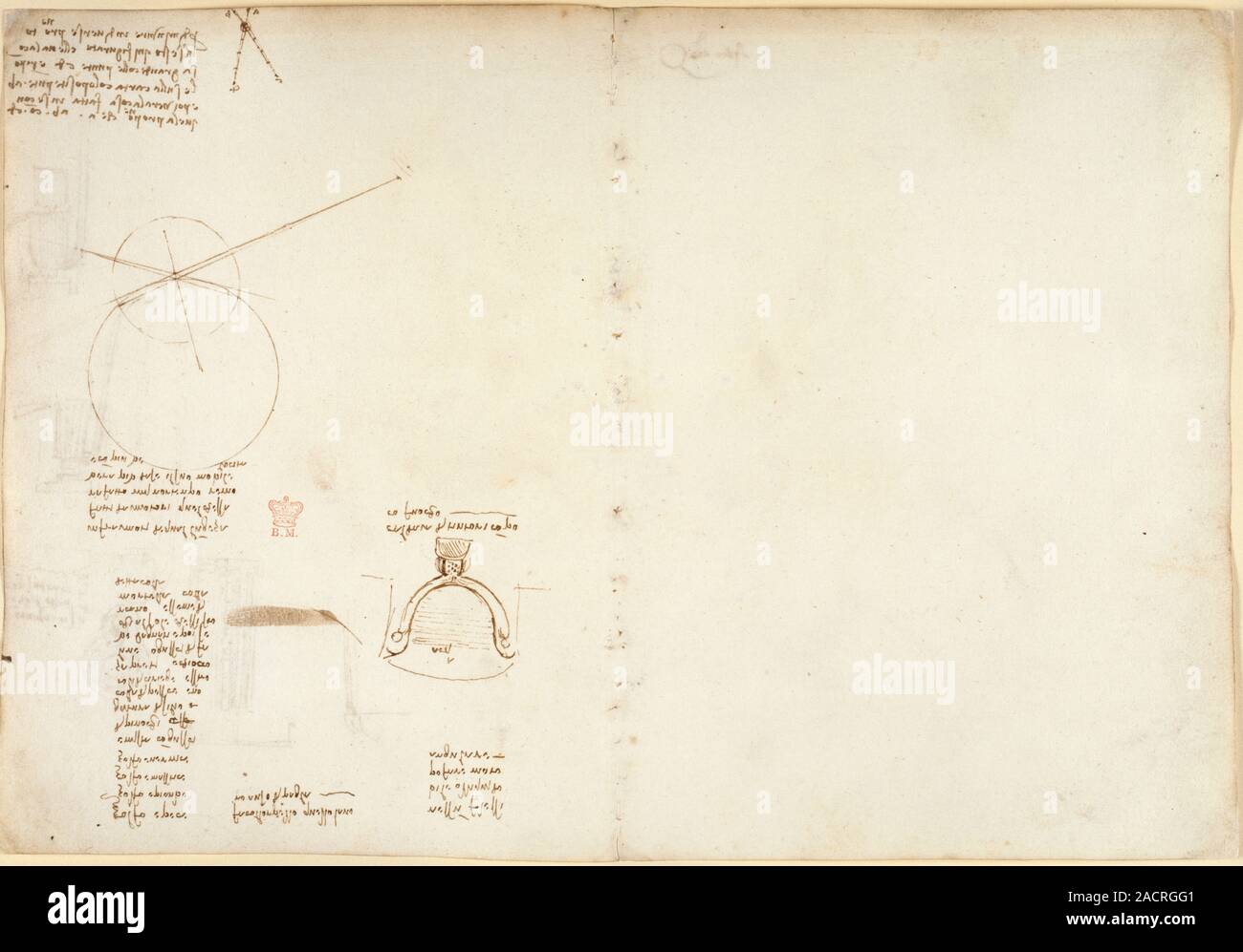 Leonardo da Vinci's notes, (Whole folios) Notes and diagrams by ...