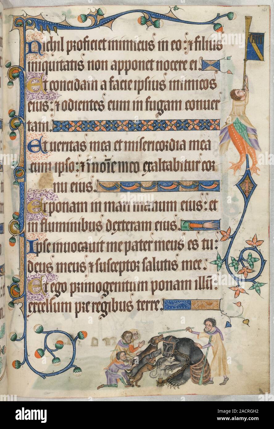 Psalm 88; bear-baiting, (Whole folio) Text, Psalm 88. Marginal ...