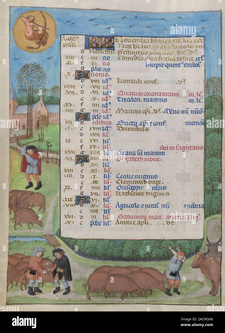 Calendar page for October, (Whole folio) Calendar page for October. In ...