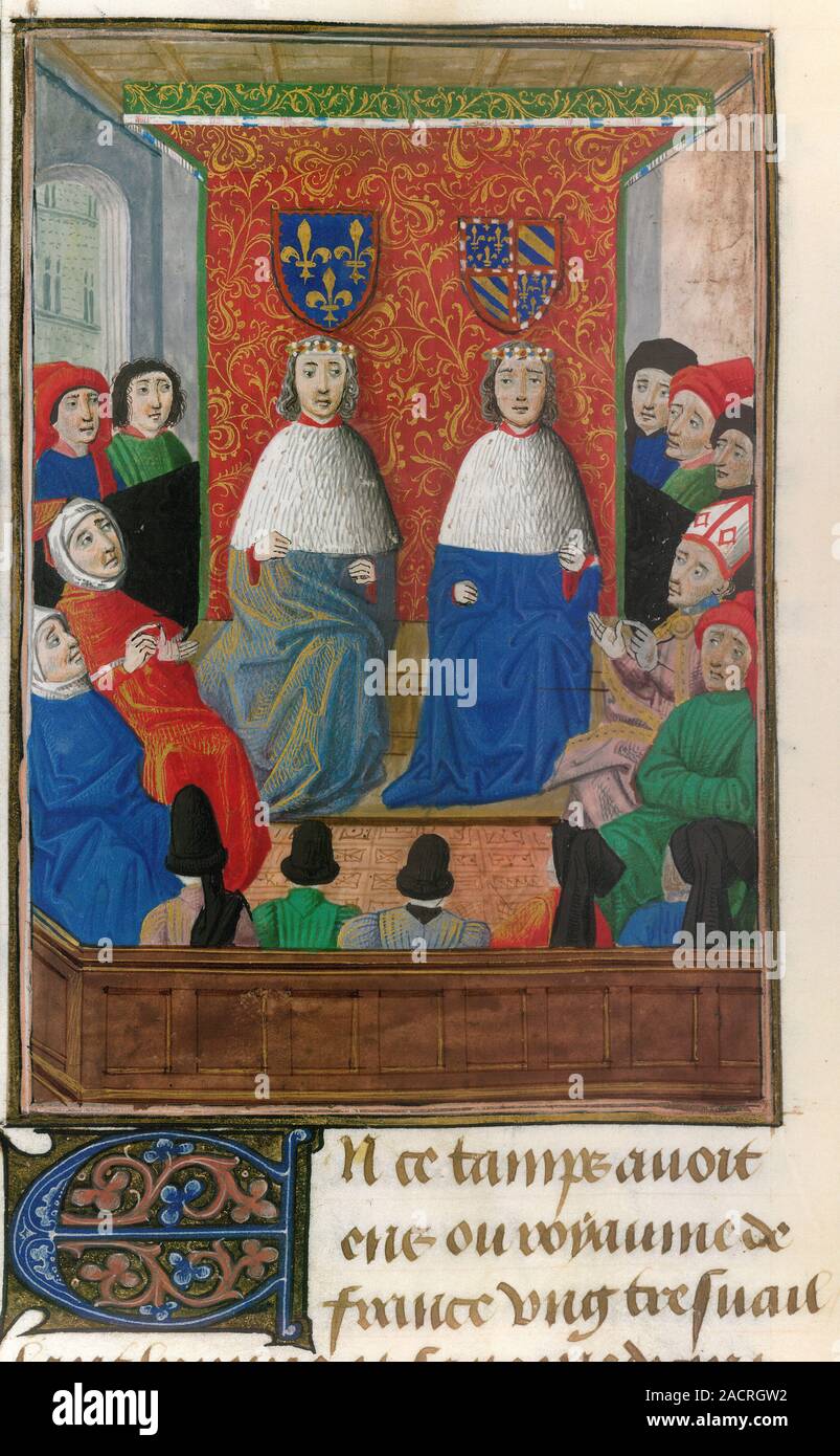 Dukes of Berry and Burgundy, (Miniature and text) John, Duke of Berry ...