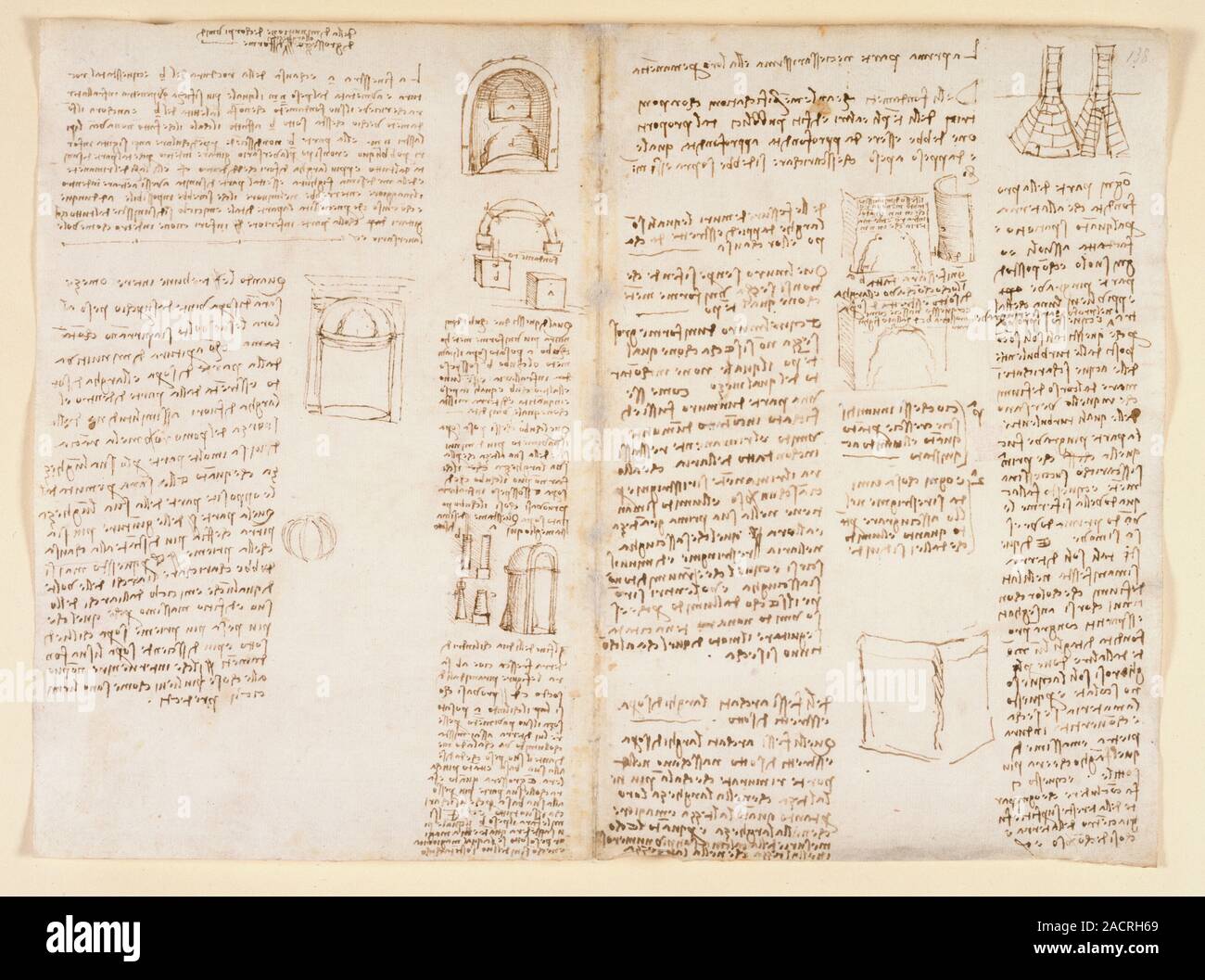 Drawings by Leonardo Da Vinci on on the mechanical powers and forces ...