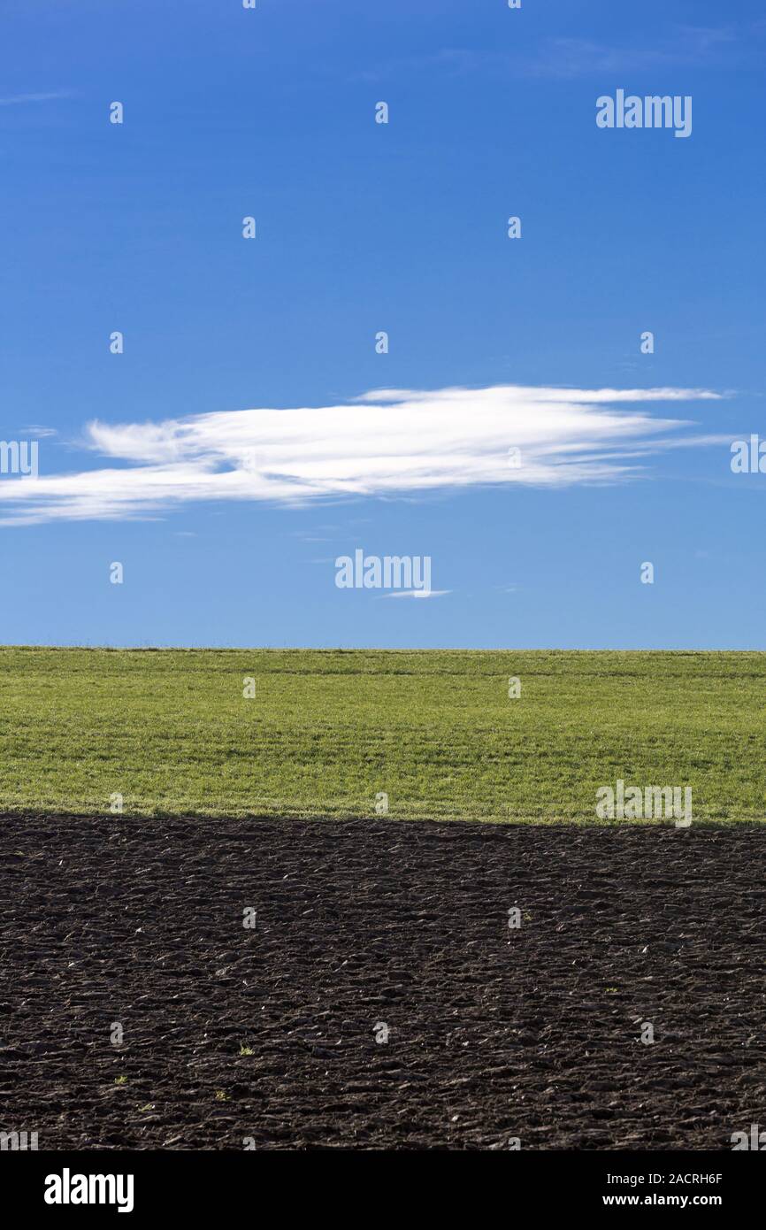 Big cloud, field and field in Bavaria Stock Photo - Alamy