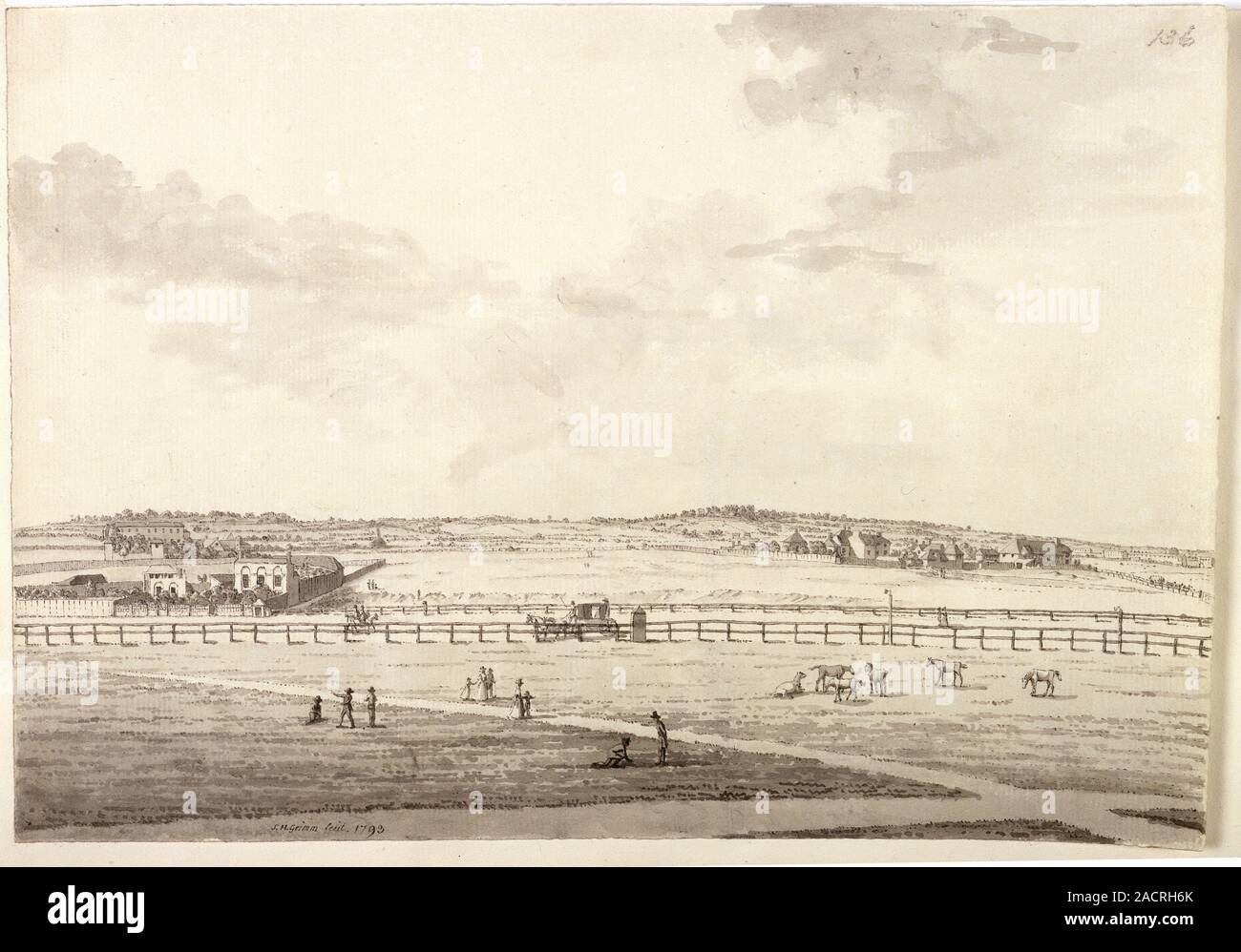 View of Hampstead and Highgate, (Whole drawing) View of Hampstead and ...