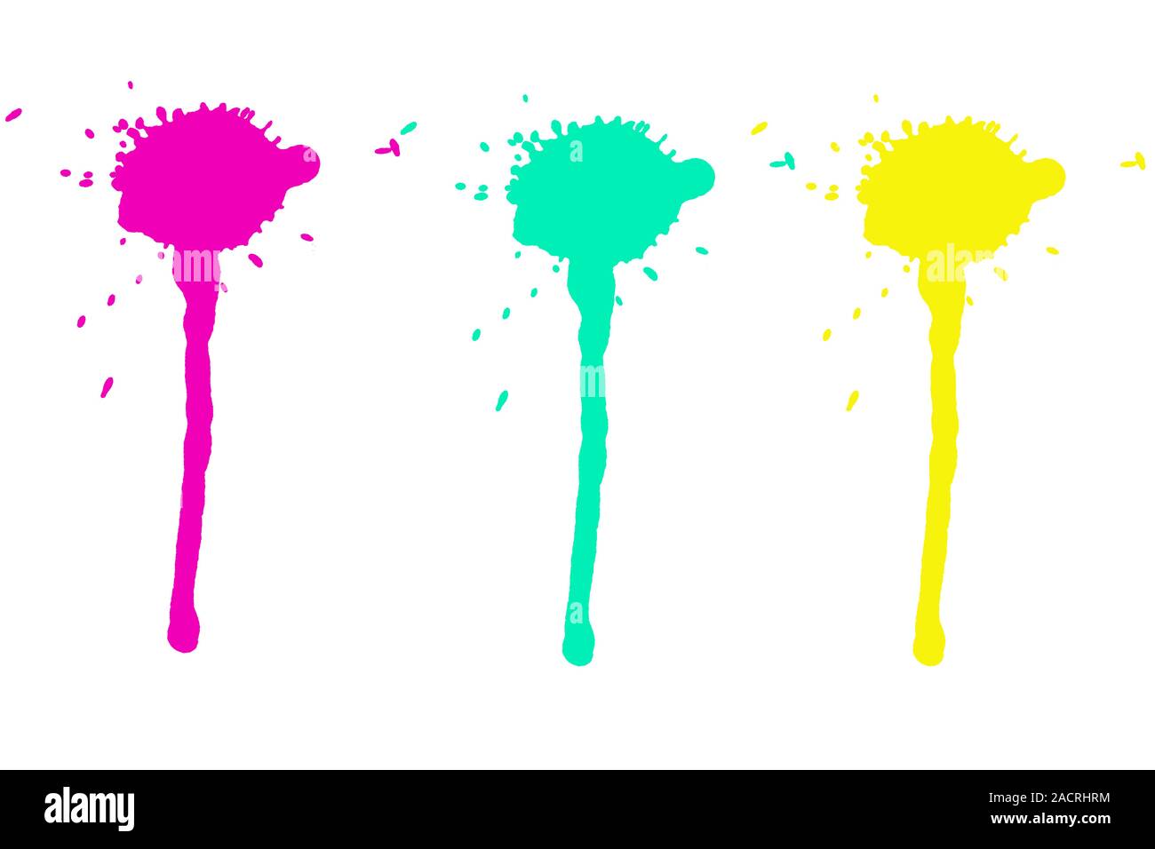 Colourful spots of colour on a white background Stock Photo - Alamy