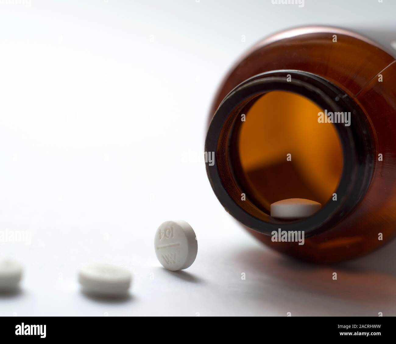 Haloperidol tablets in prescription bottle. One of the older anti ...