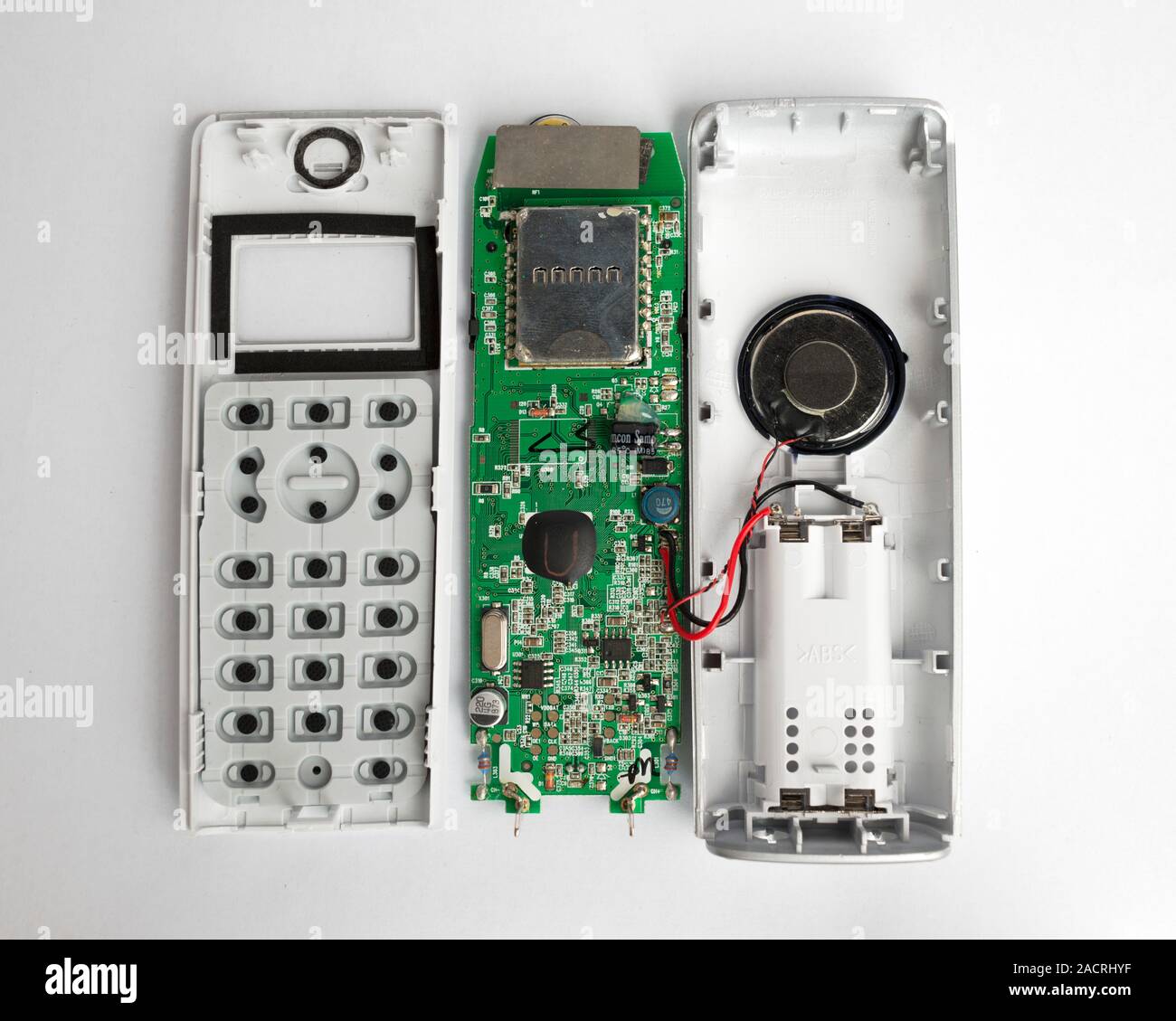 Inside a telephone handset Stock Photo - Alamy