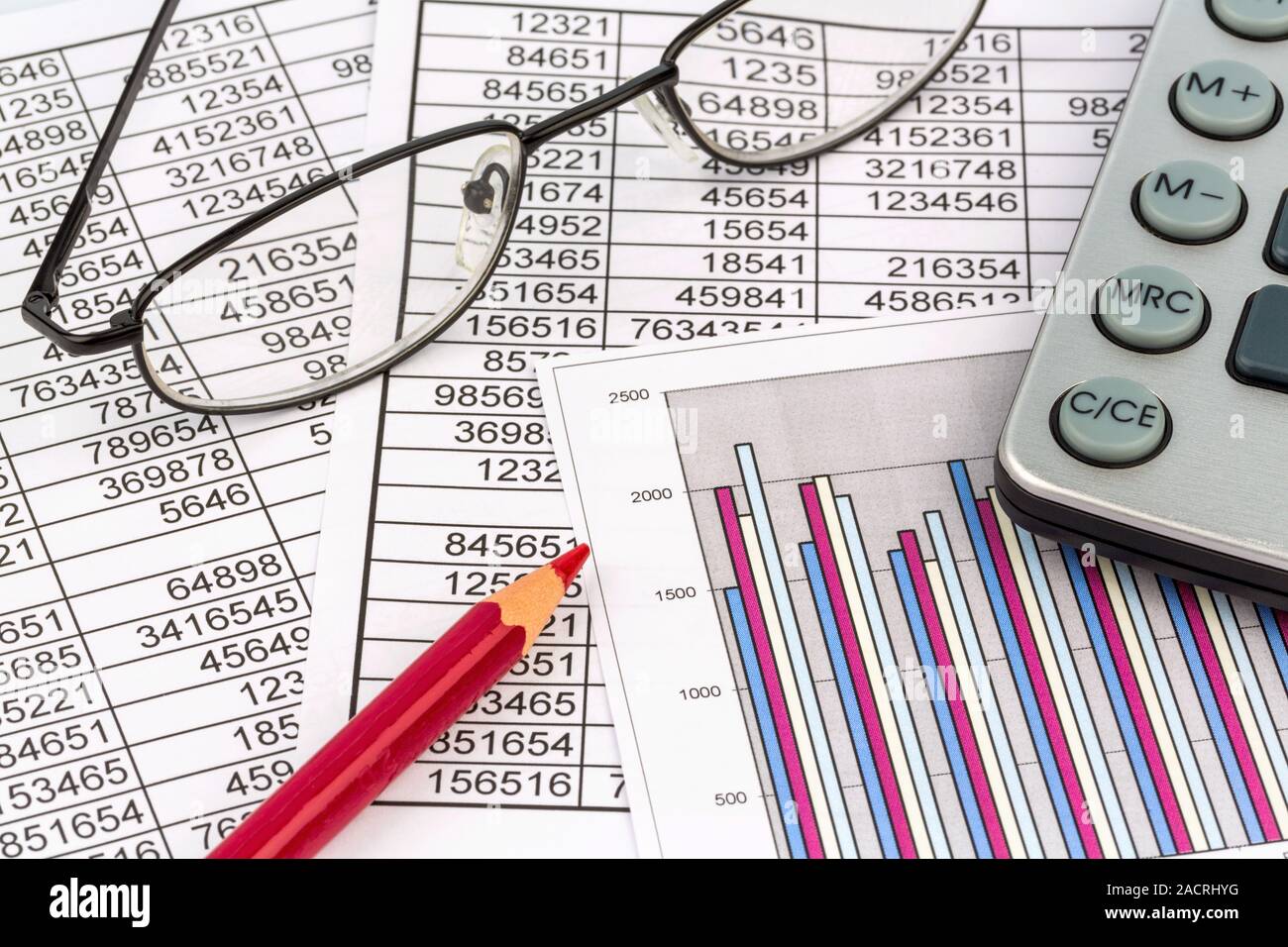 Calculators and statistics Stock Photo - Alamy