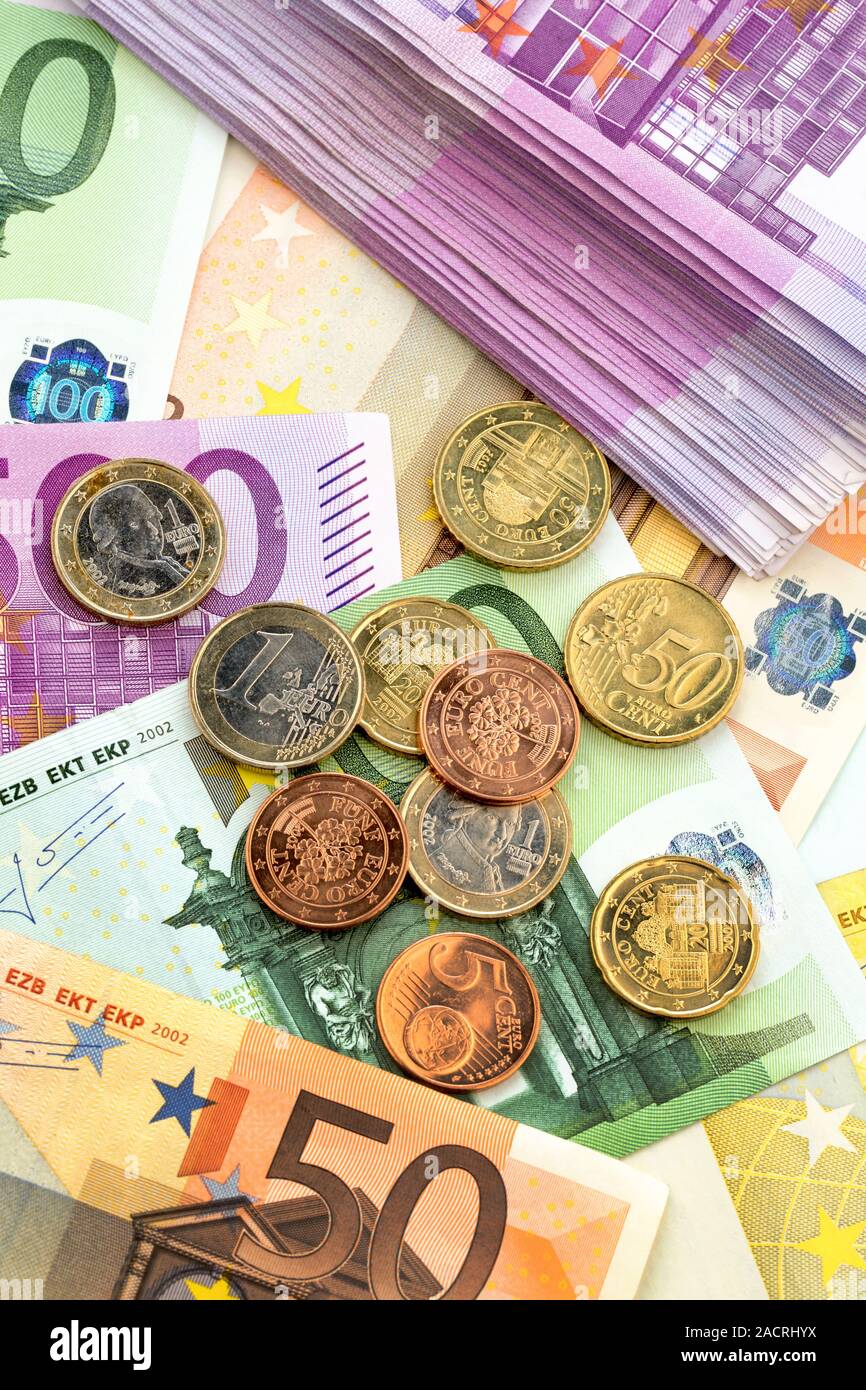Many different Euro banknotes Stock Photo - Alamy