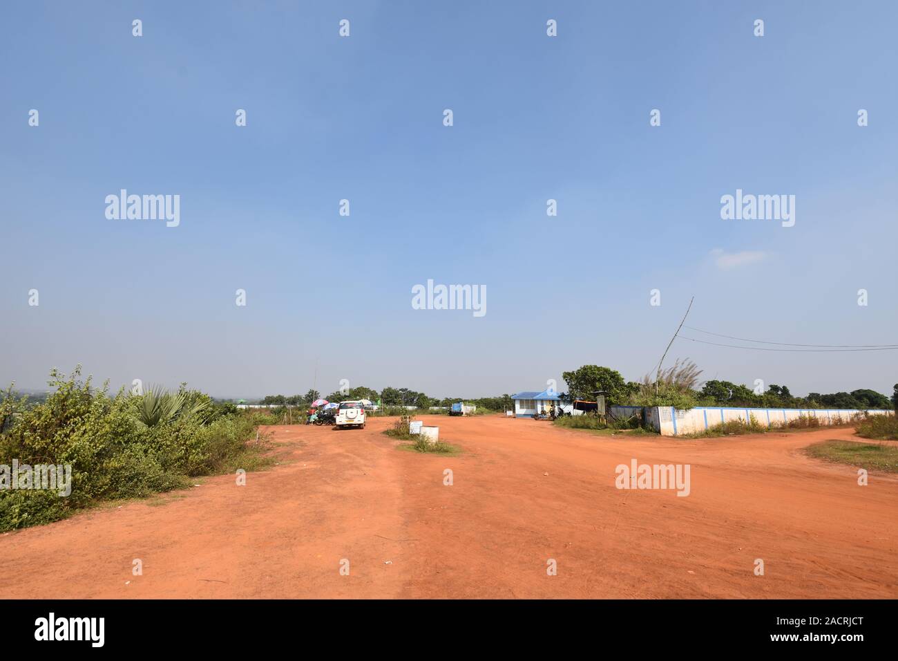 Viewpoint and car park of the Gangani ravines at the riverbank of ...