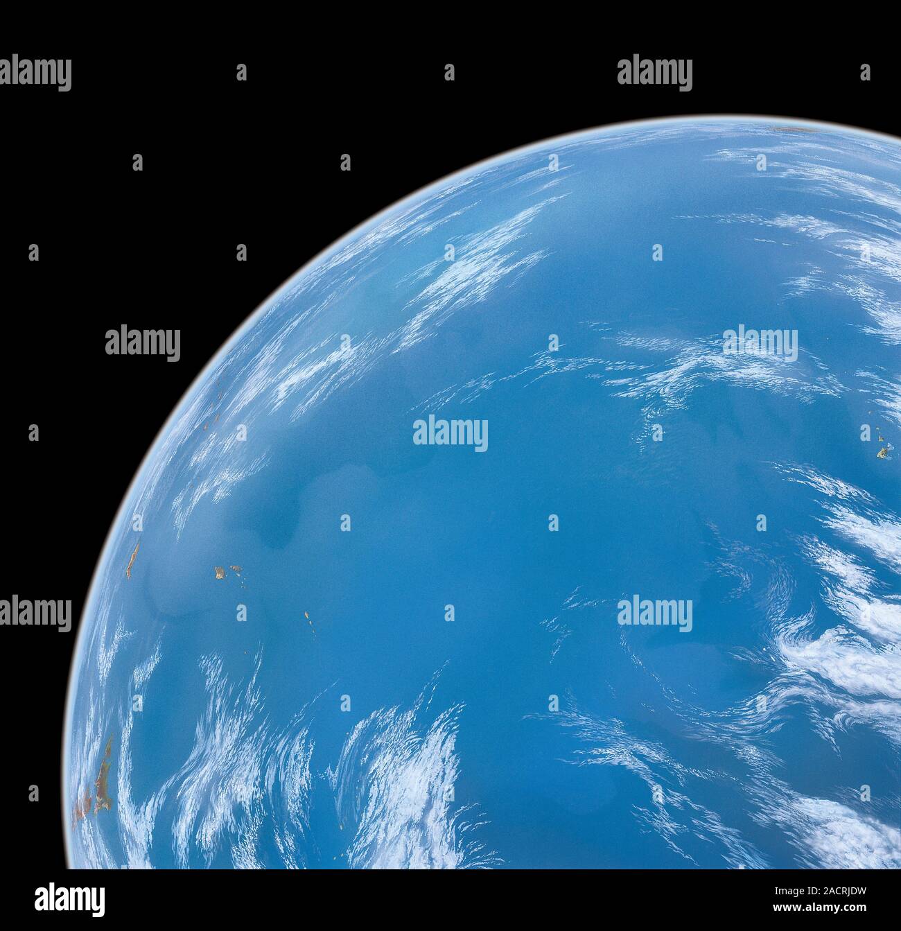 Pacific Ocean. Artwork of an Earth globe showing the geographical ...