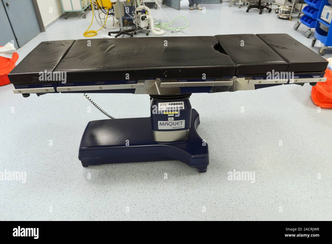 Operating table. This operating table can be adjusted to a range of ...