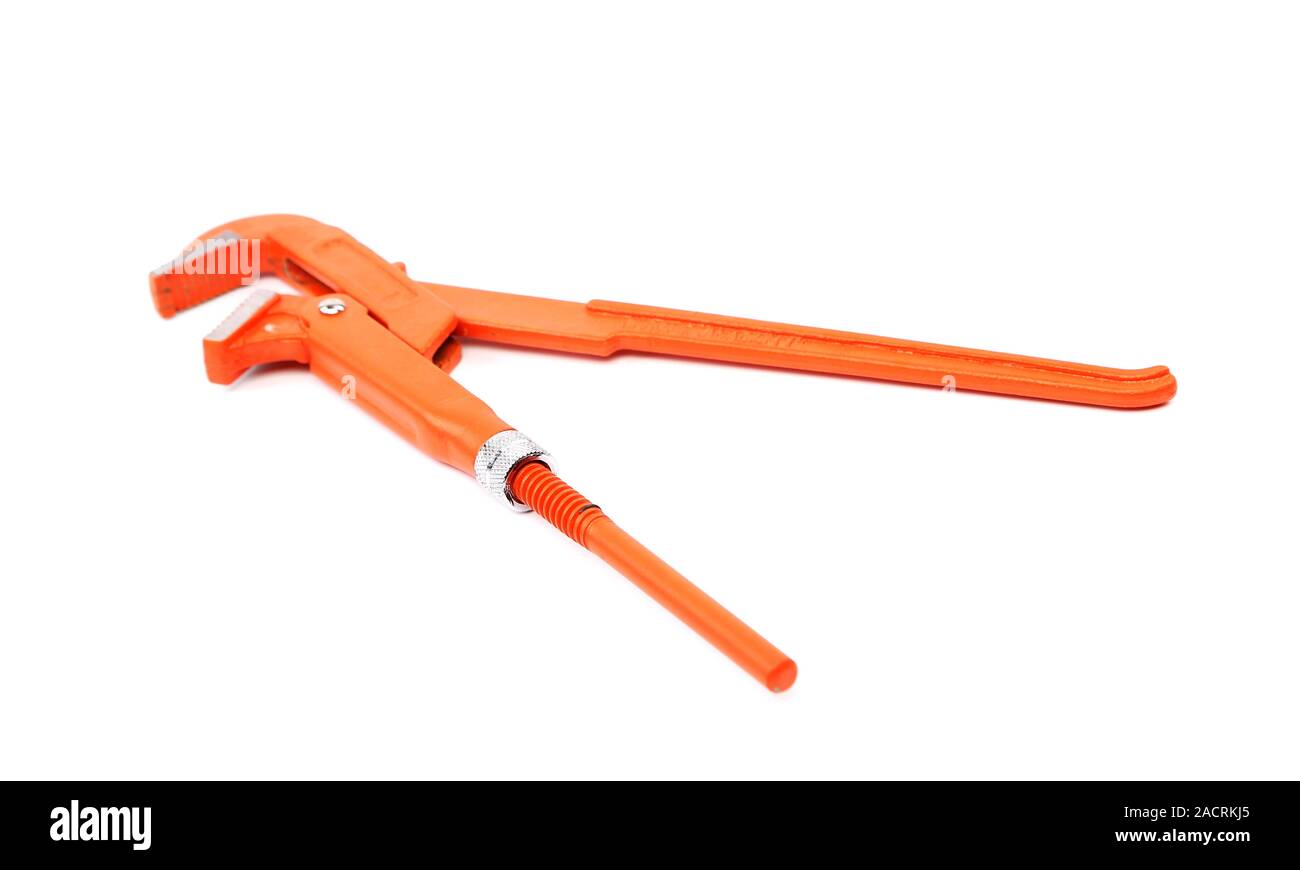 Orange wrench isolated Stock Photo - Alamy