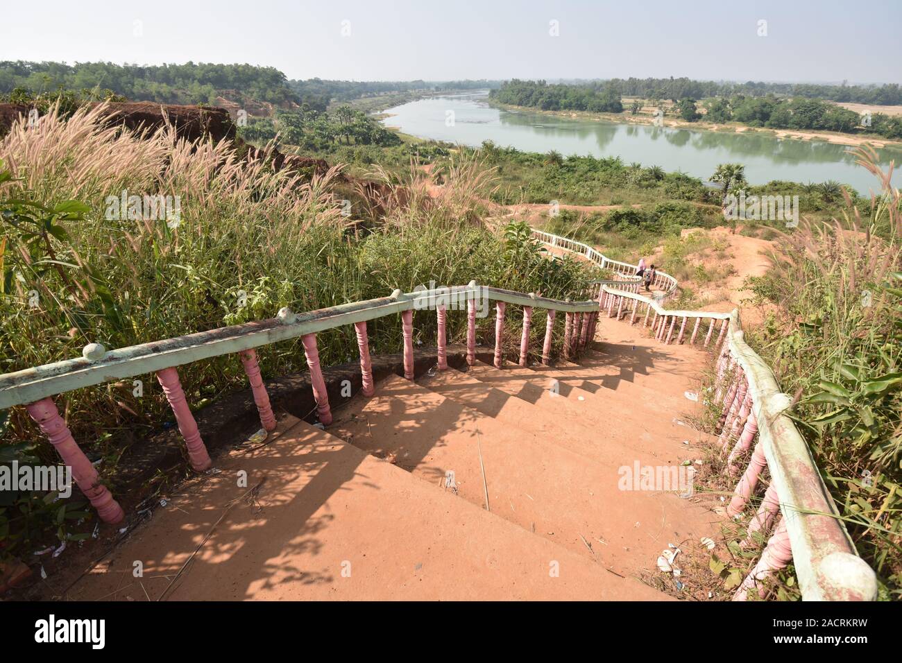 Stairs towards the Gangani ravines at the bank of the river Shilabati ...
