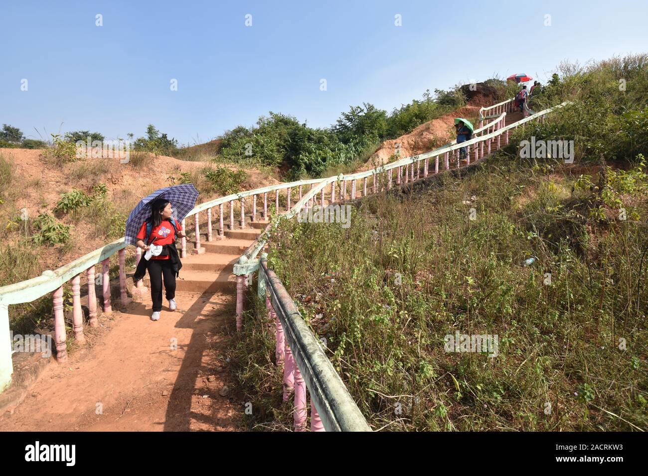 Stairs towards the Gangani ravines at the bank of the river Shilabati ...