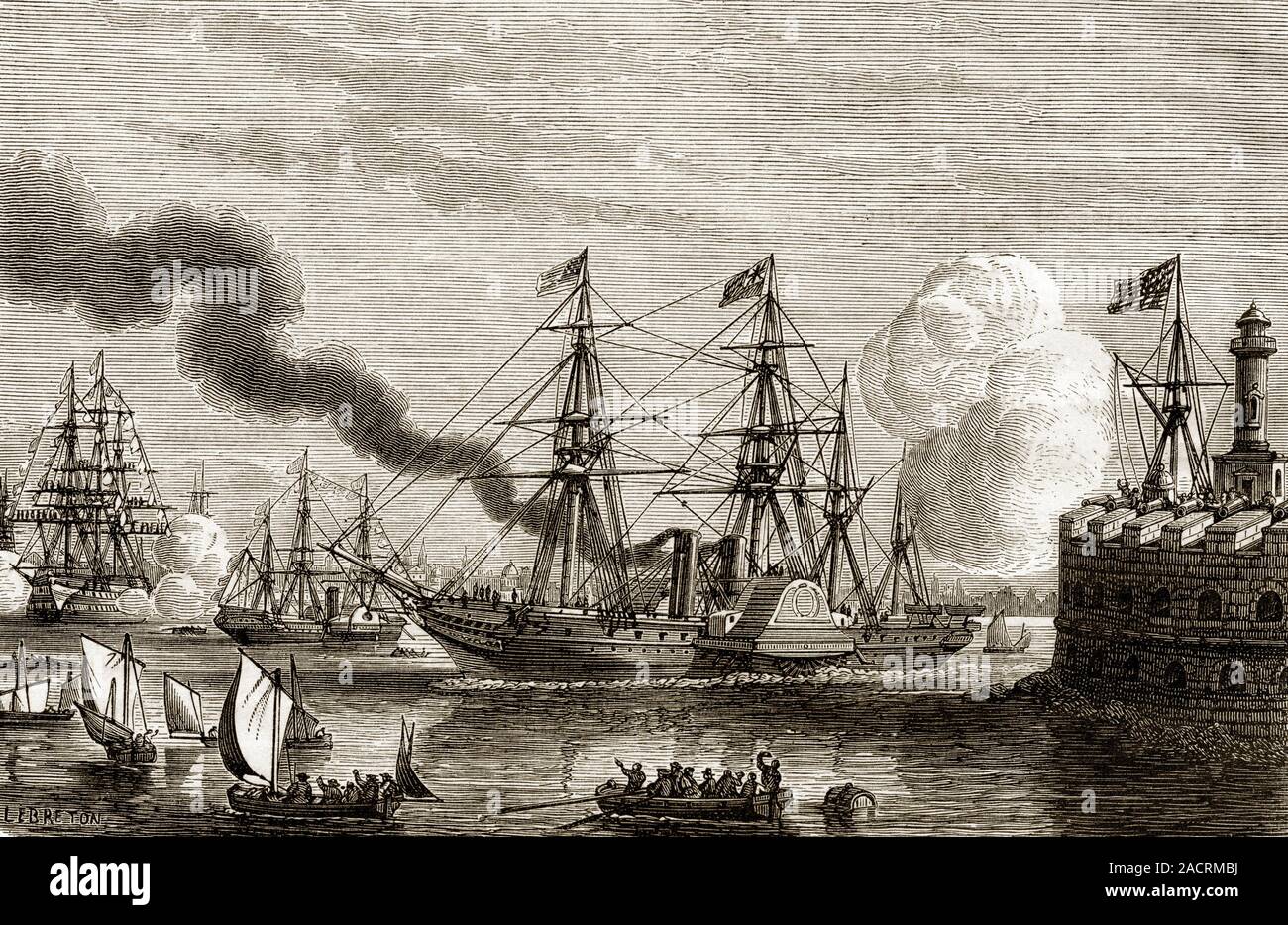 The paddle steamers SS Sirius and the SS Great Western in New York ...