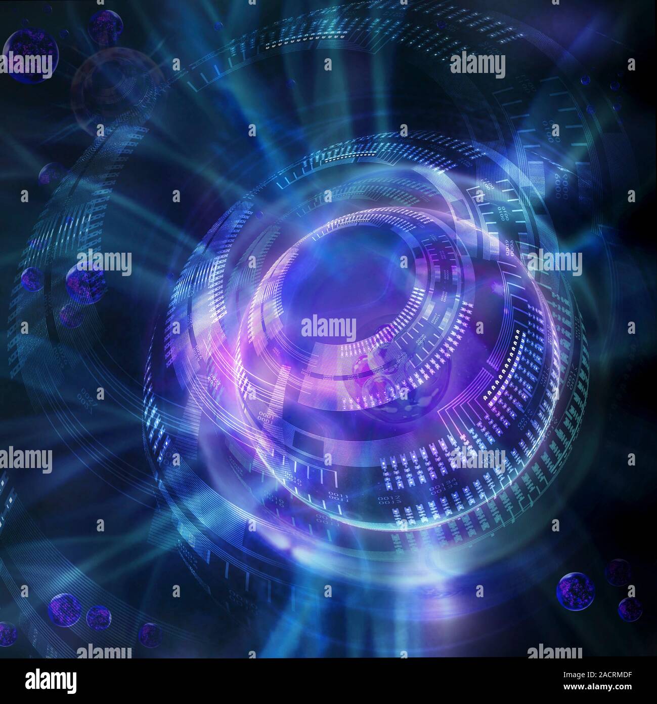 Quantum computer, conceptual computer artwork. Quantum computers, which ...