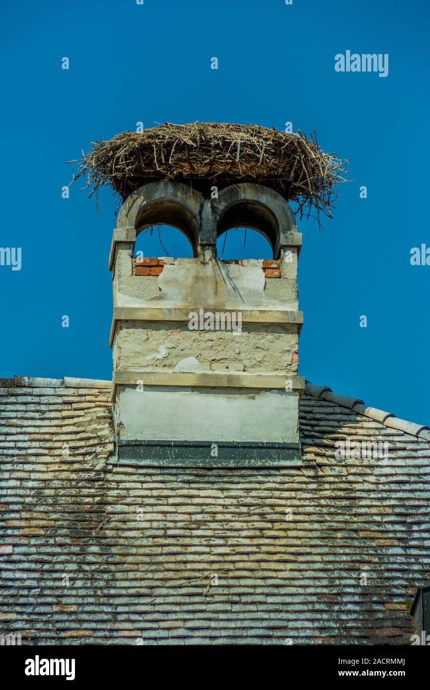 Austria, Rust. Nest of a stork Stock Photo - Alamy