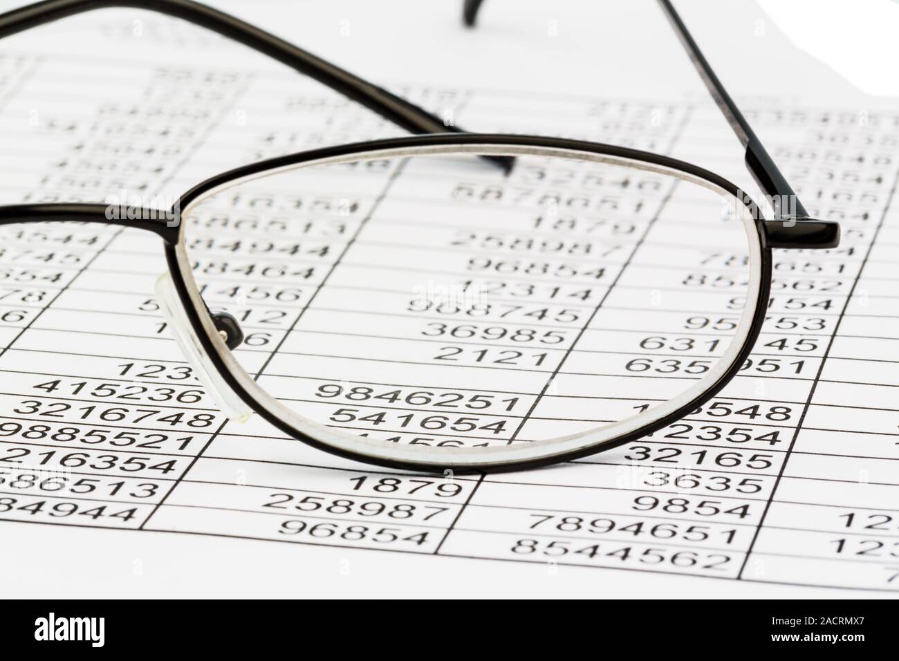 Statistics and Tables Stock Photo - Alamy