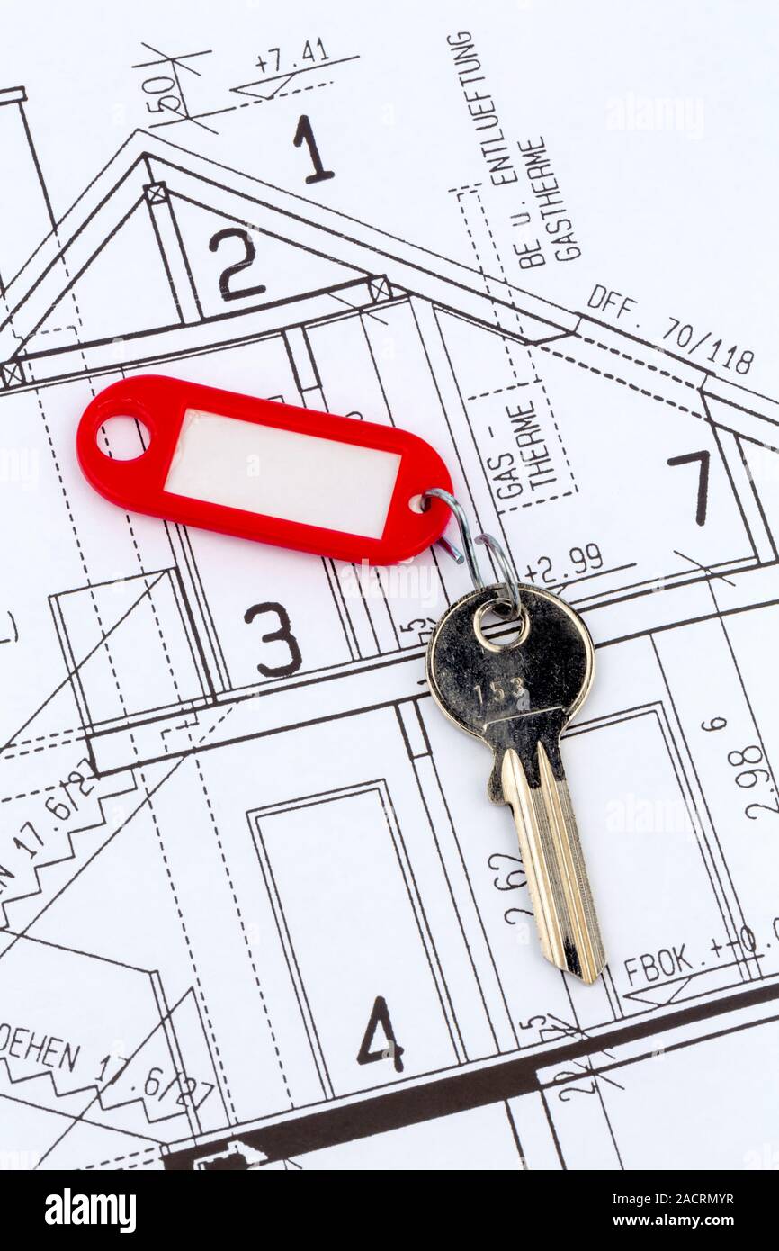 House plan with key Stock Photo - Alamy