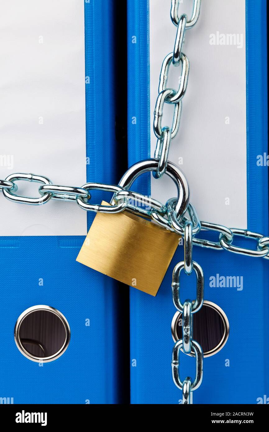 Files folder closed with chain Stock Photo - Alamy