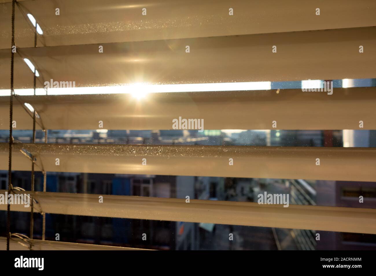 Venetian blinds as sun protection at the window Stock Photo - Alamy