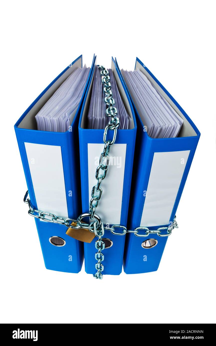 Files folder closed with chain Stock Photo - Alamy