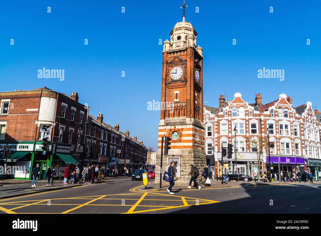 Crouch End clock tower, by Frederick Knight, 1895, plaque by Alfred ...