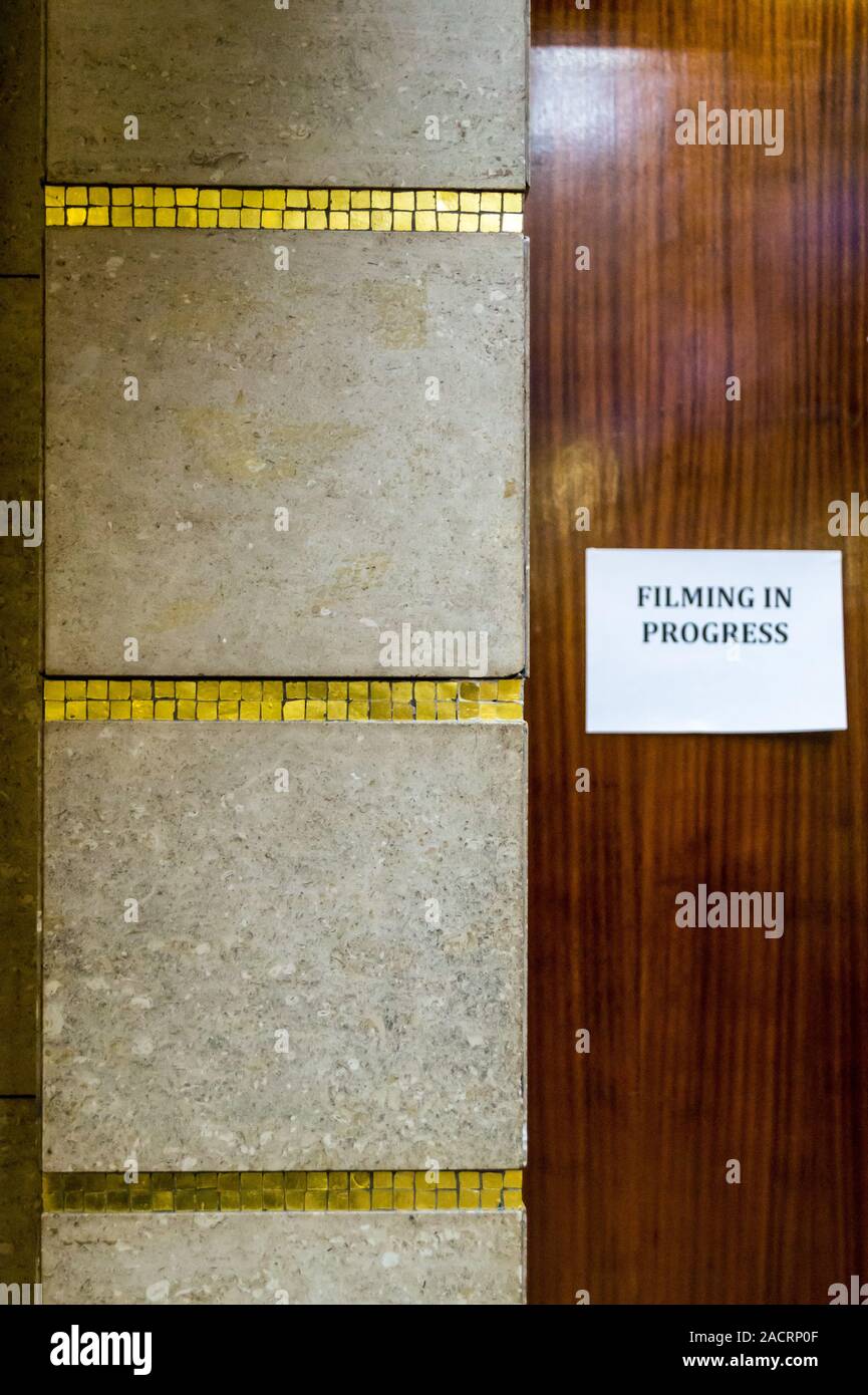 "Filming in progess" sign, Hornsey Town Hall, 1933 by Reginald Uren ...