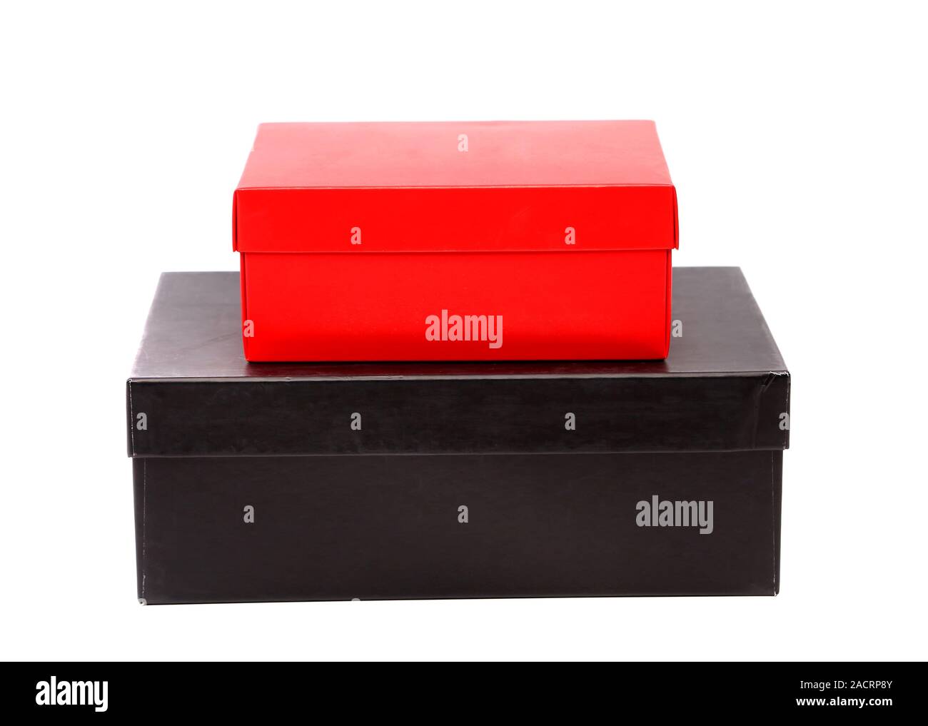 Two box, red and black on the white background Stock Photo - Alamy